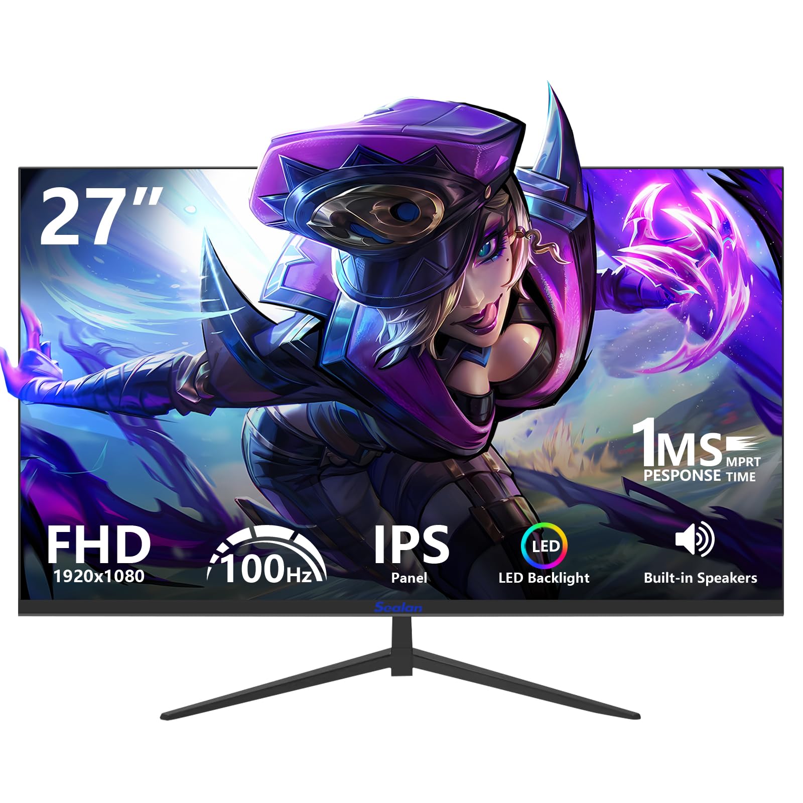 Amazon.com: Sealan 27 inch Gaming Monitor IPS 100Hz Computer Monitor ...