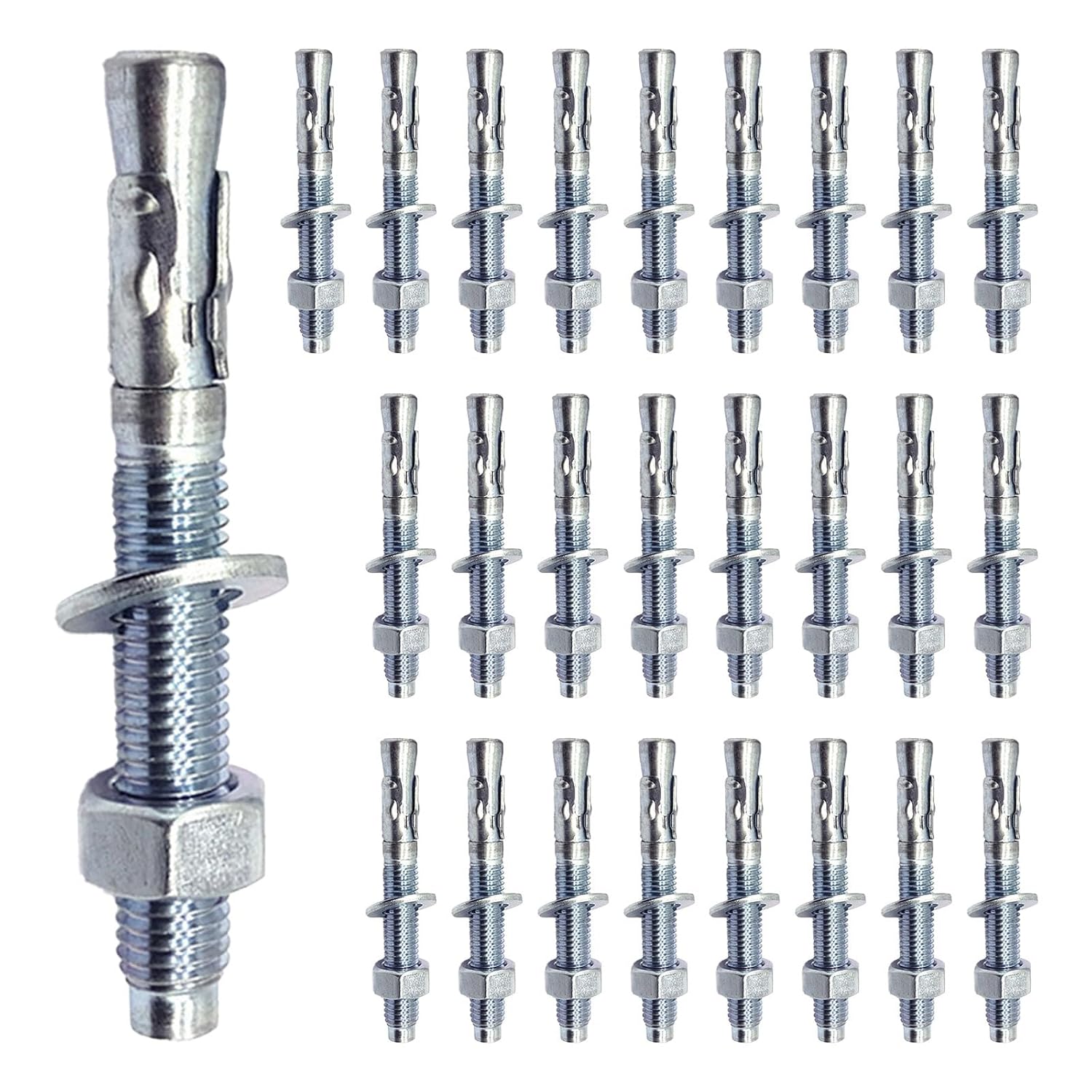 26PCS 5/16"x 2-3/4" Stainless Steel Concrete Anchor Bolts Wedge Anchors ...
