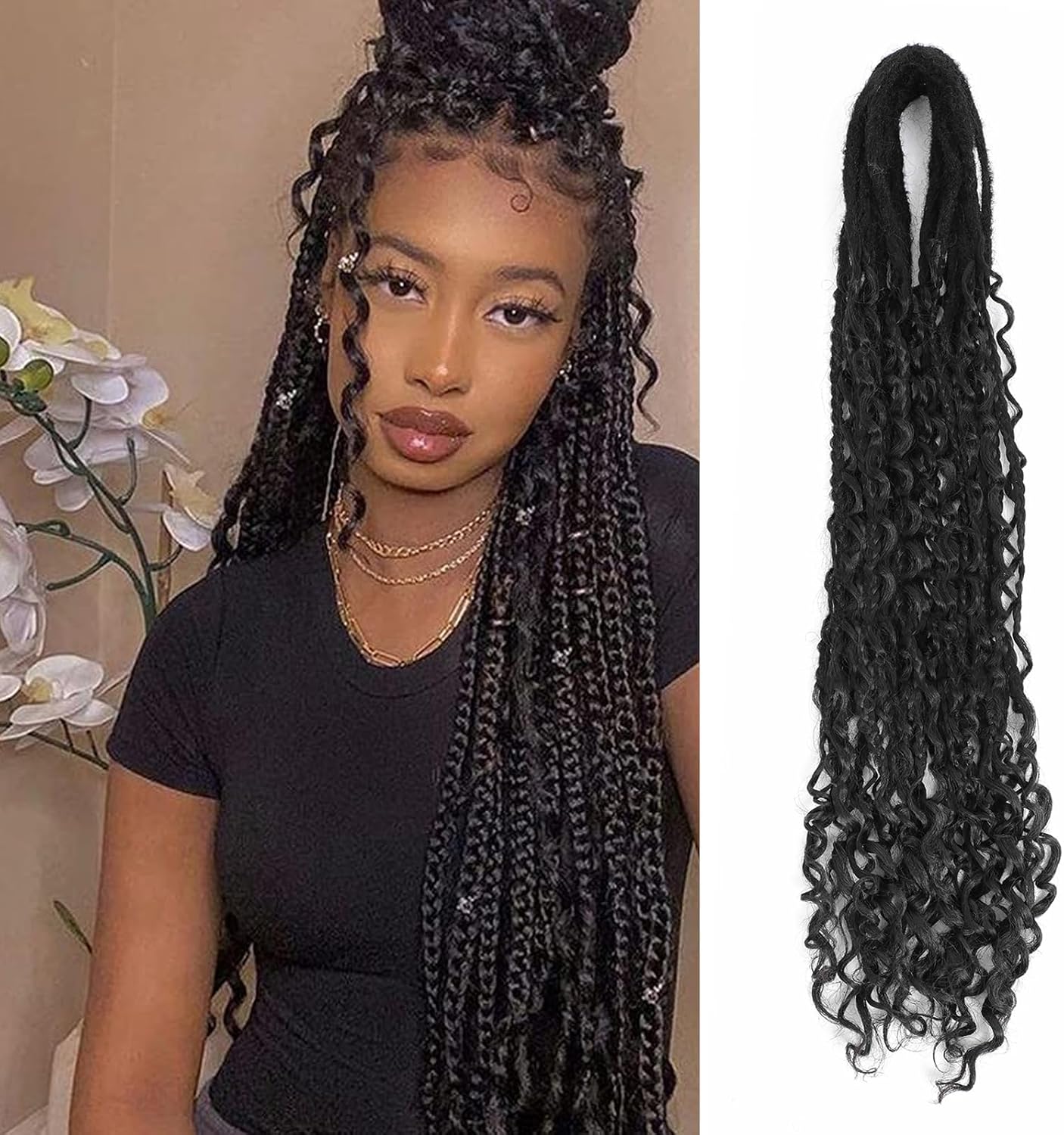 FANWYFYU Double Ended Dreadlock Extensions, 24 Inch 10 Strands DE ...