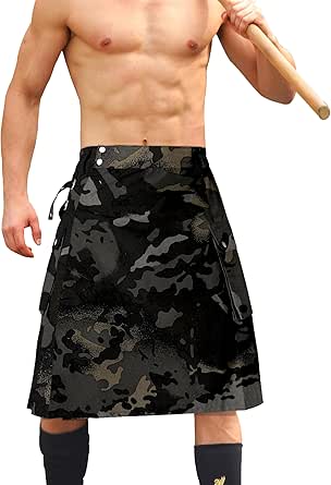 Amazon.com: OCANXUE Kilt for Men Camo Tactical Utility Kilt Waterproof ...