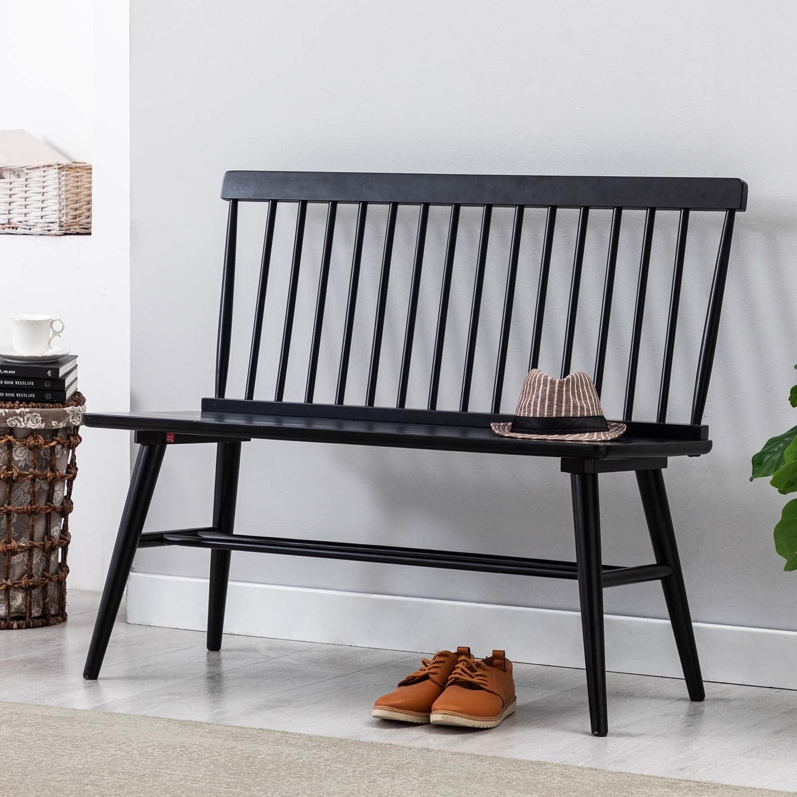 Amazon.com - DUHOME Entryway Bench, Black Dining Bench with Spindle ...