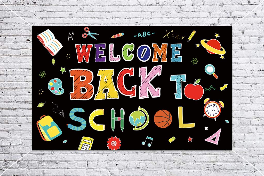 Back To School Banner Backdrop Decorations First Day Of School ...