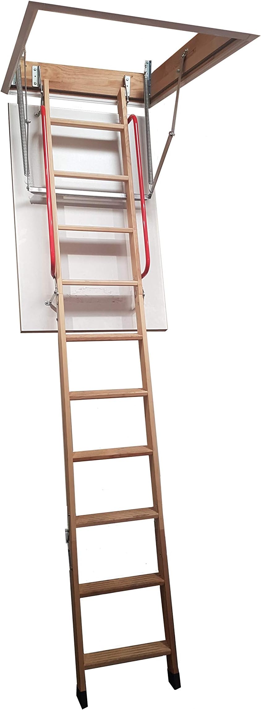 BPS Deluxe Wooden Loft Ladder with Twin Handrails - Frame 1100 x 700mm ...