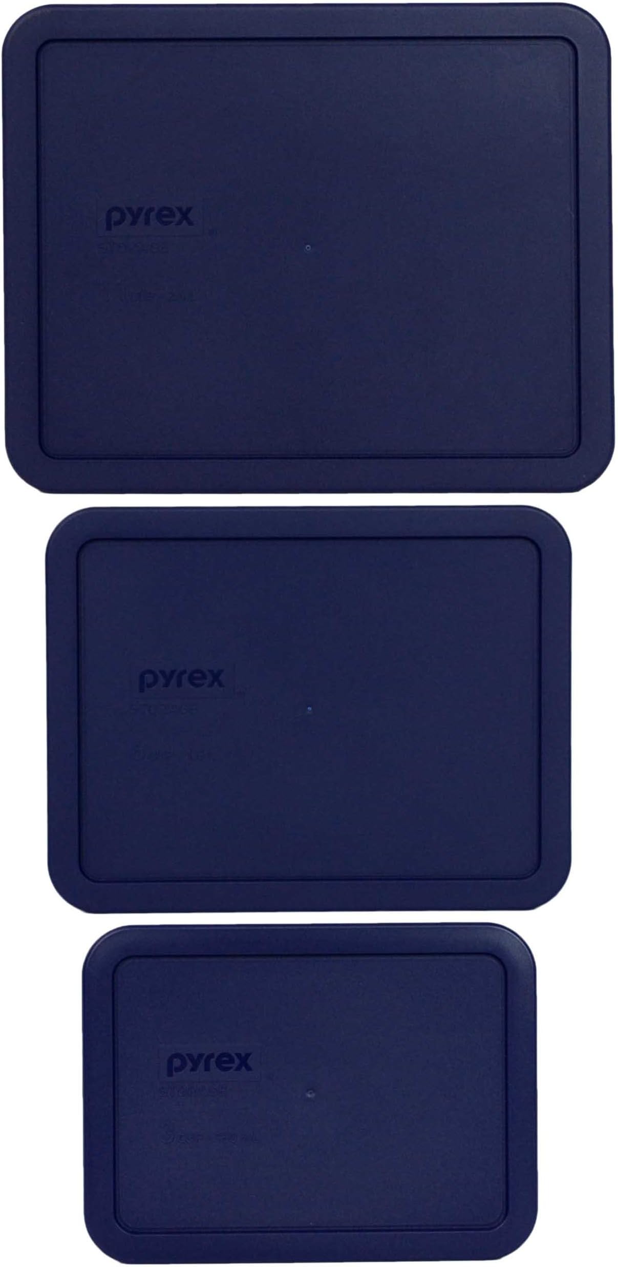 Amazon.com: Pyrex Bundle - 3 Items: 7210-PC 3-Cup Blue Plastic Lids ...