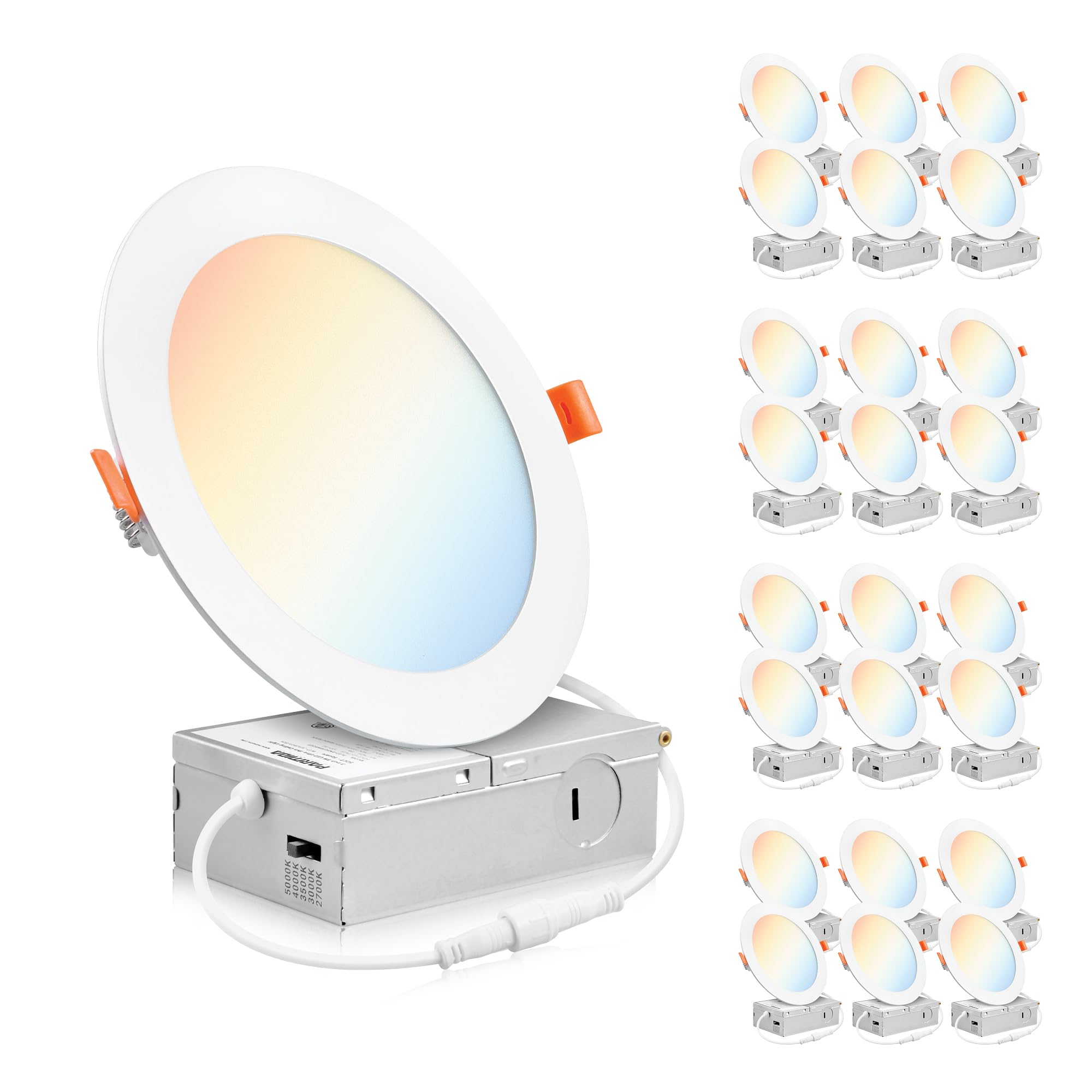 PARMIDA (24 Pack) 6 Inch 5CCT Ultra-Thin LED Recessed Ceiling Light ...