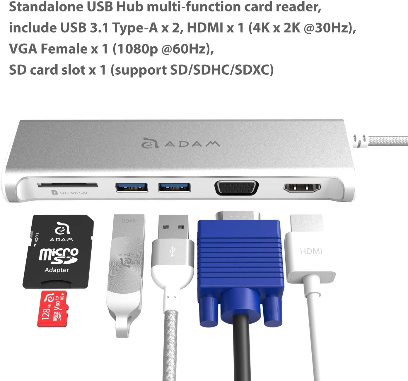 Get Discount Offer ADAM elements 5-in-1 USB C Hub - 4K USB C to HDMI ...