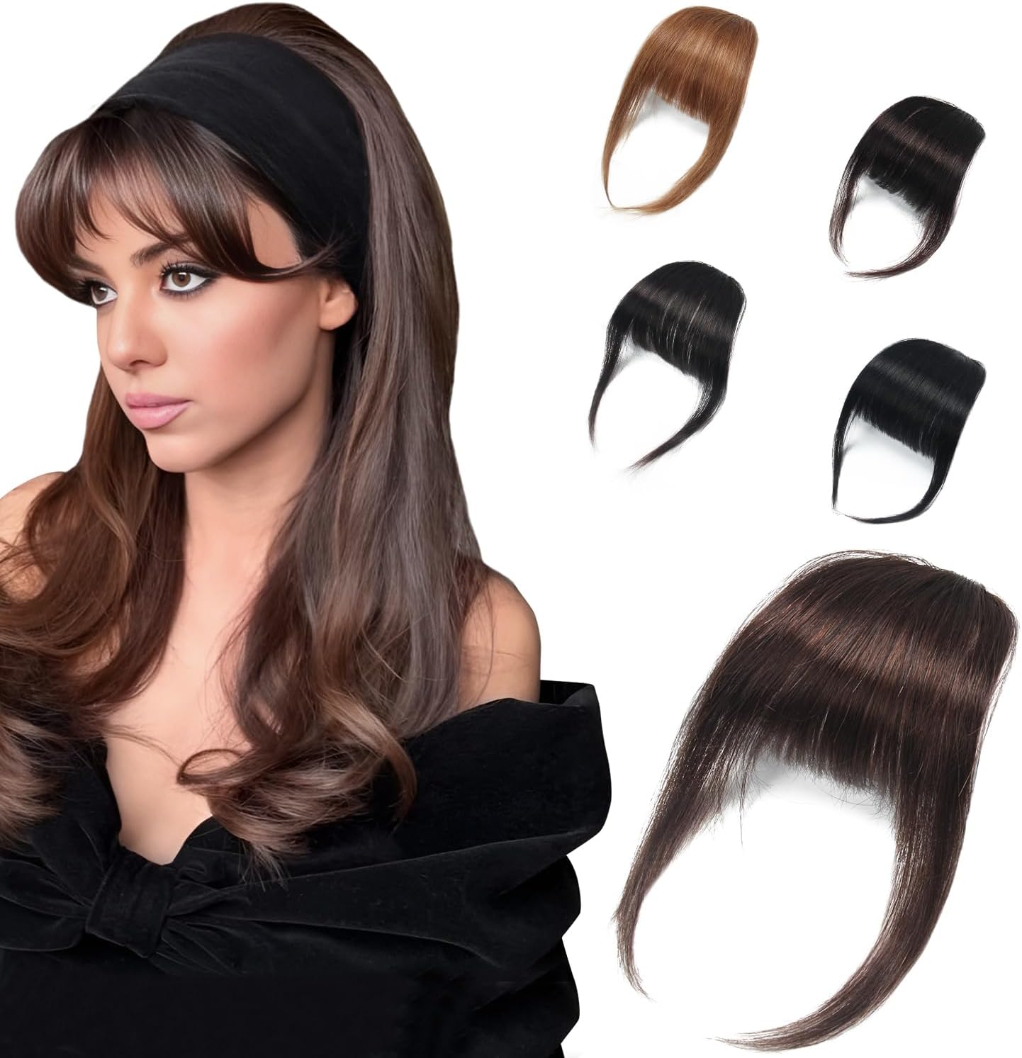 Amazon.com : Vlike Hair Clip In Bangs - 100% Real Human Hair Wispy ...