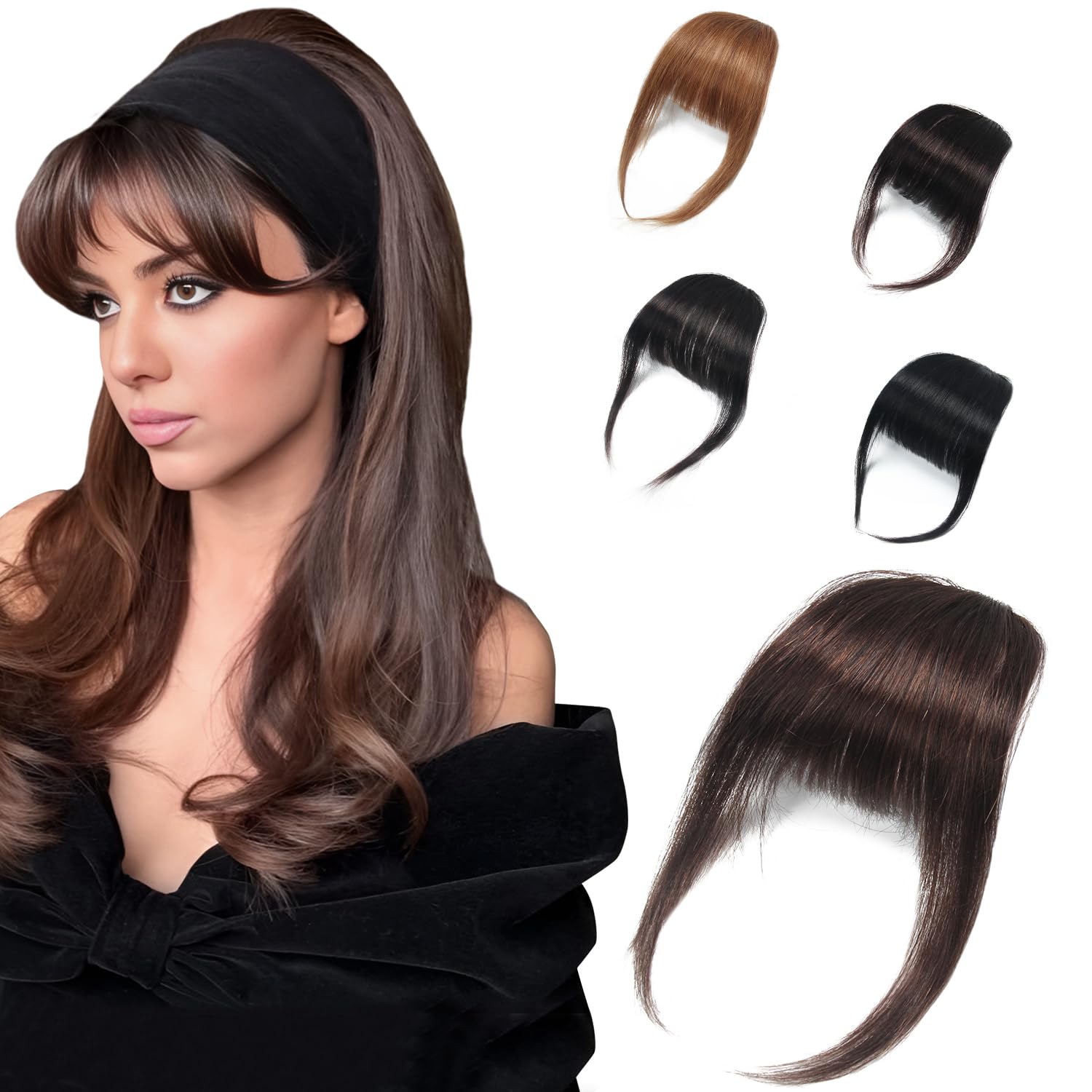 Amazon.com : Vlike Hair Clip In Bangs 100% Real Human Hair Wispy Bangs ...