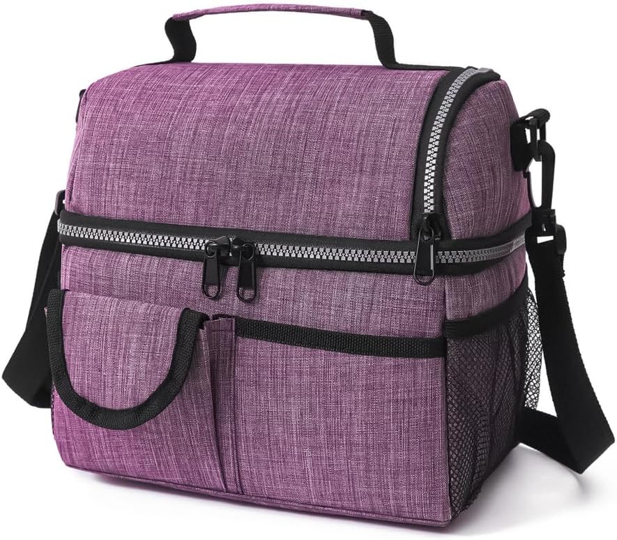 Amazon.com: MOJMBSBY Insulated Dual Compartment Lunch Bag - Waterproof ...