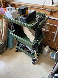 Amazon.co.jp: JEJアステージ(JEJ Astage) ツールワゴン テーブルタイプ 日本製 組み立て式 3段 キャスター付 ブラックグリーン TWT-490G 幅49×奥行29 ...