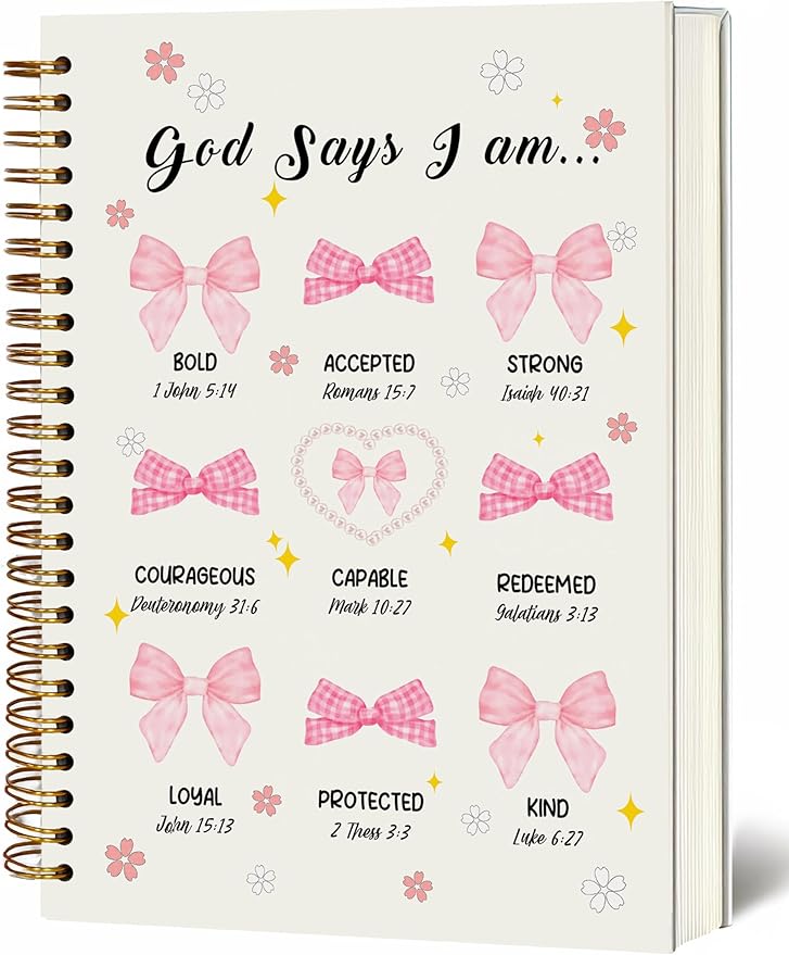 Amazon.com : Bible Notebook, A5 Spiral Christian Journal with Floral ...