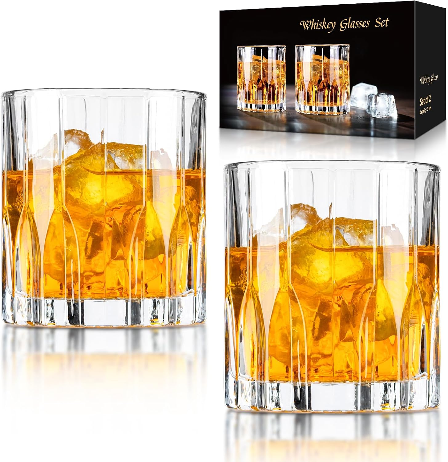 Amazon.com | FrutPunch 10OZ Whiskey Glasses Set of 2, Whiskey Glasses ...