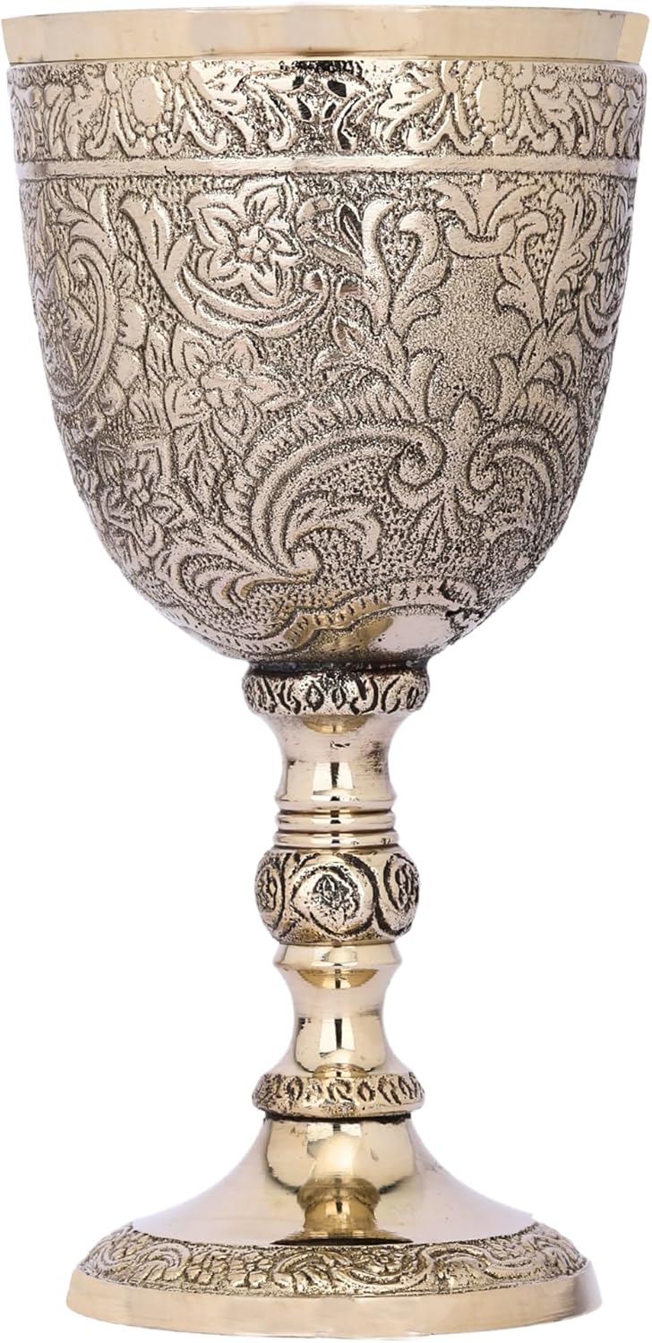 Amazon.com | REPLICARTZ Gold Embossed Chalice Goblet – Medieval-Style ...