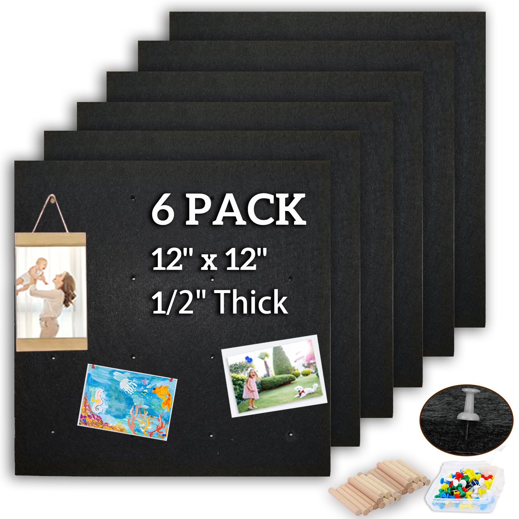 Snapklik.com : Large Black Felt Pinboard Bulletin Boards Pegboard Wall ...
