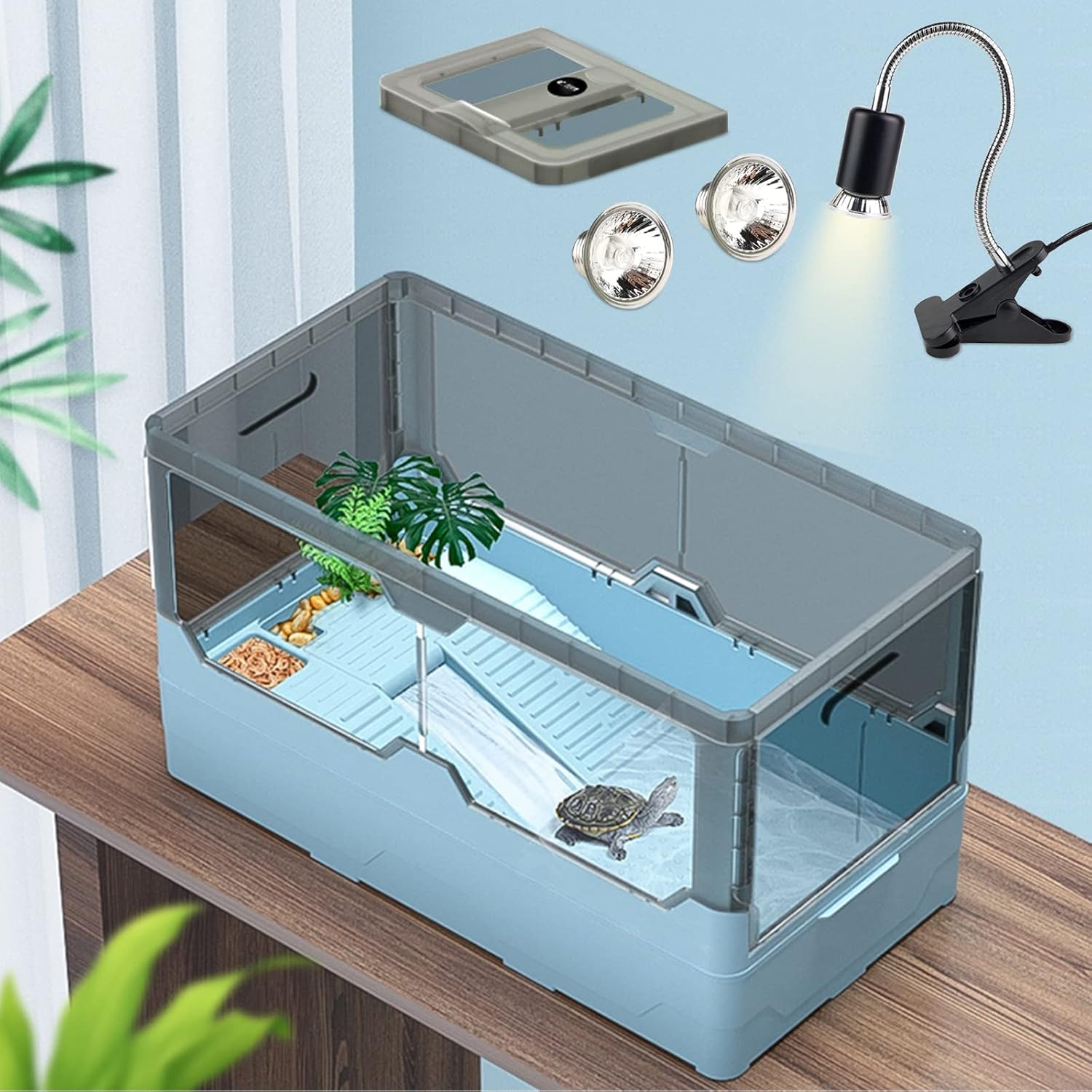 Wedoelsim Kit de Tanque de Tortuga Integrado con Filtro, Bomba de Agua ...