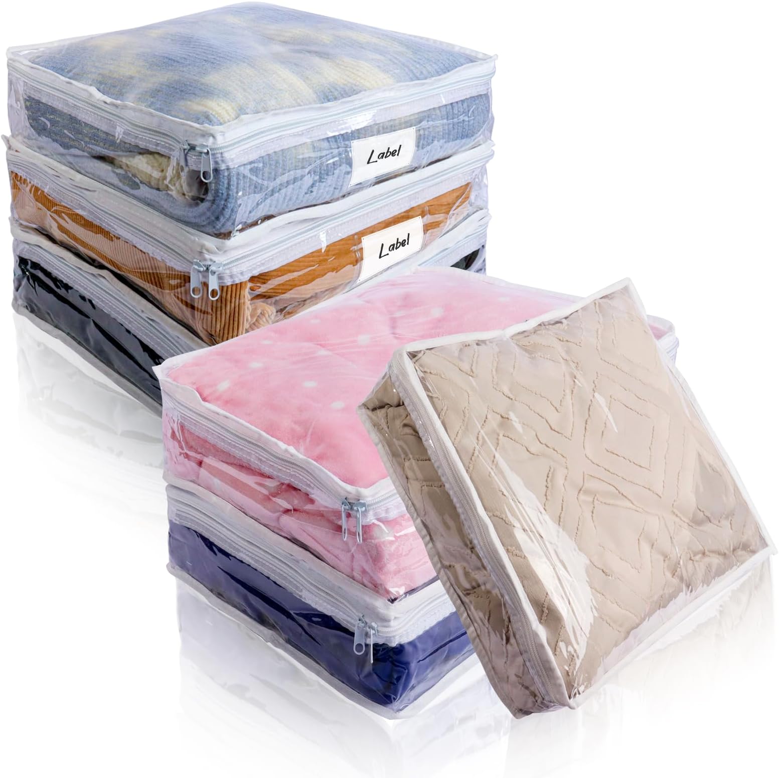 Amazon.com: Fba Clear Vinyl Zippered Storage Bags 24x20x11 Inch Set of ...