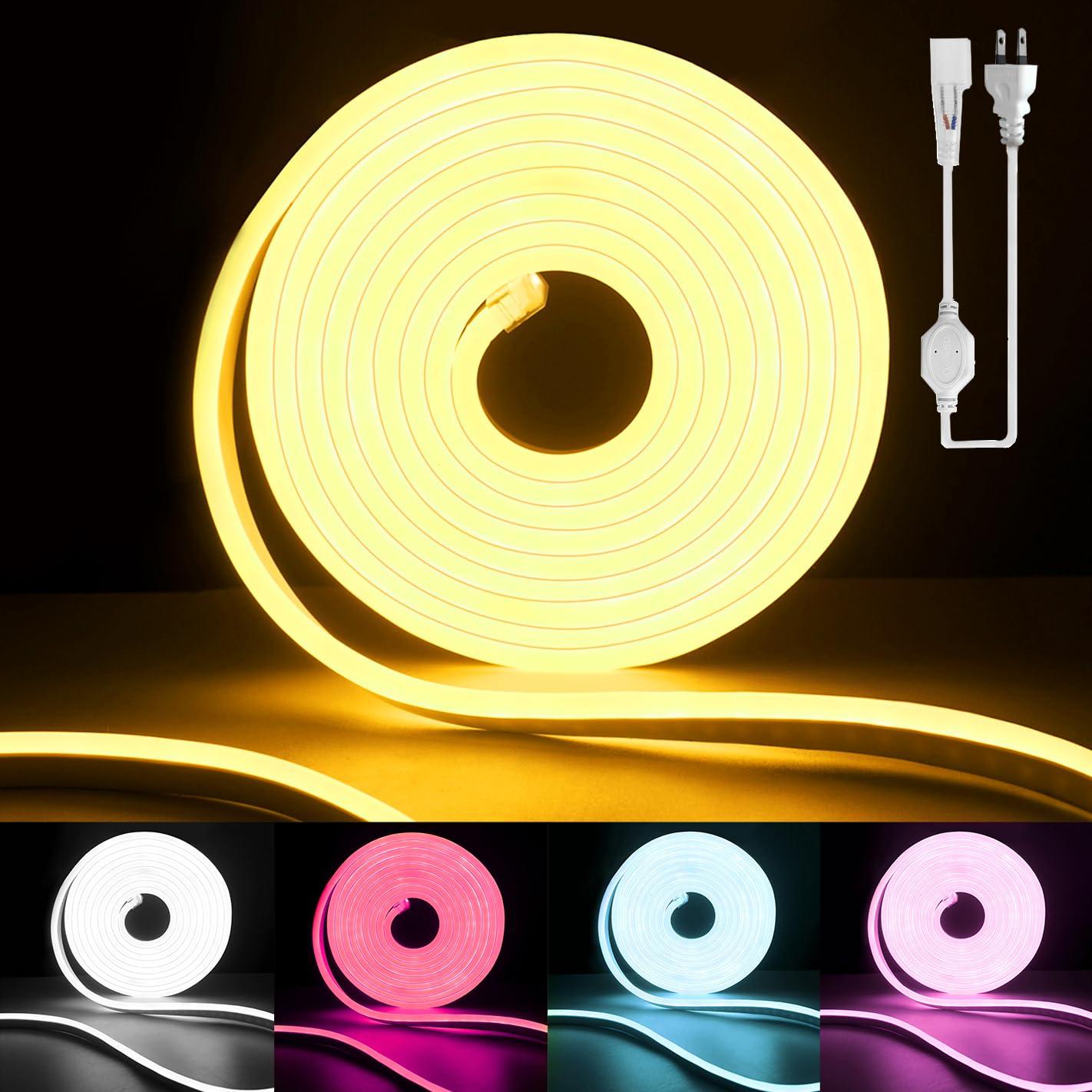 Amazon.co.jp: ALion-ots 100V EL蛍光チューブ管 LEDテープライト 120SMD/M 防水 配線不要 プラグ ...