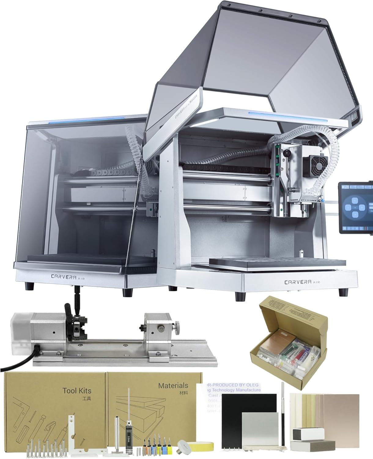 Carvera Air Desktop CNC Machine with 4th Axis and PCB Fabrication Pack ...