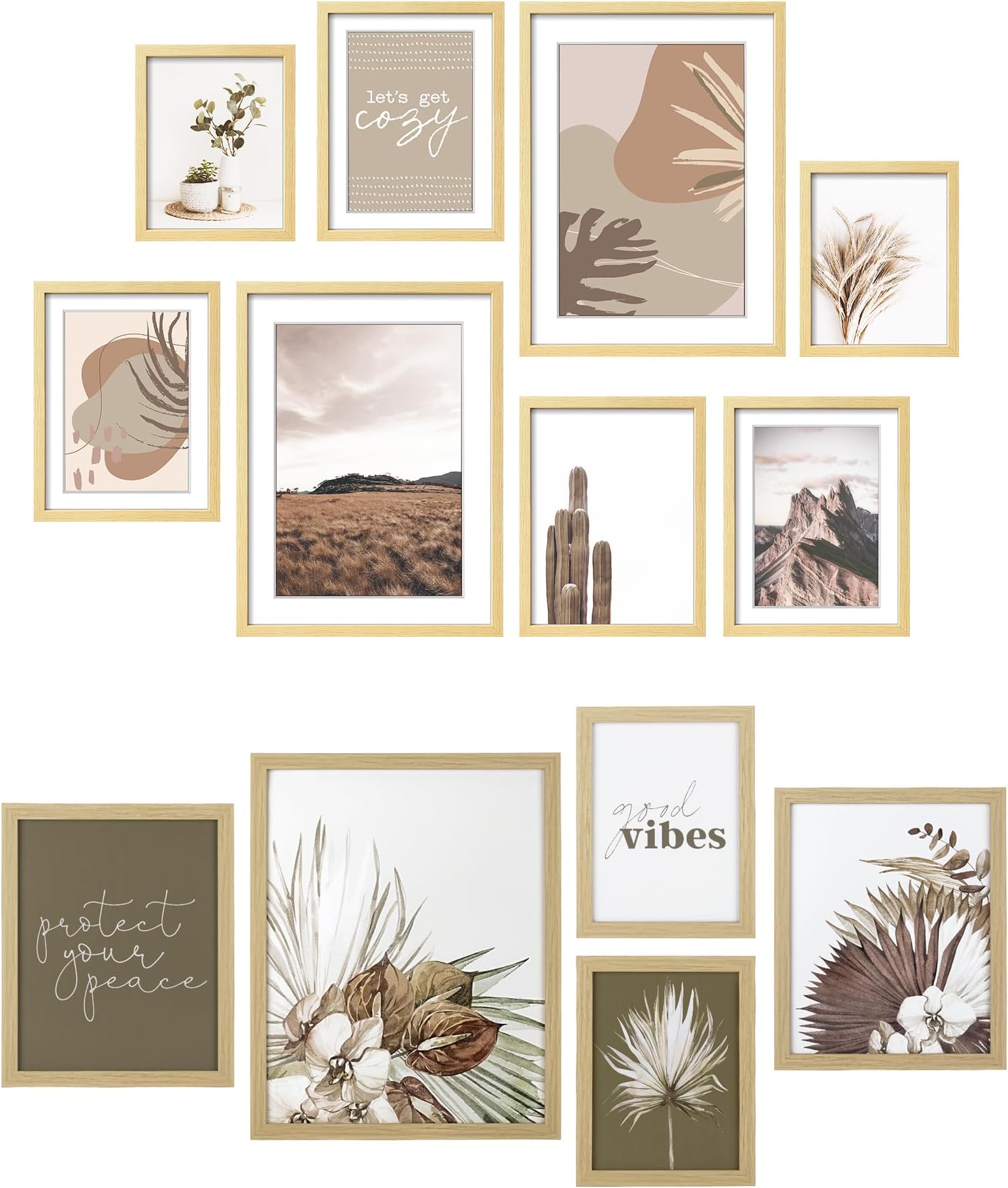 Amazon.com - ArtbyHannah 13-Pack Neutral Gallery Wall Frame Set with ...