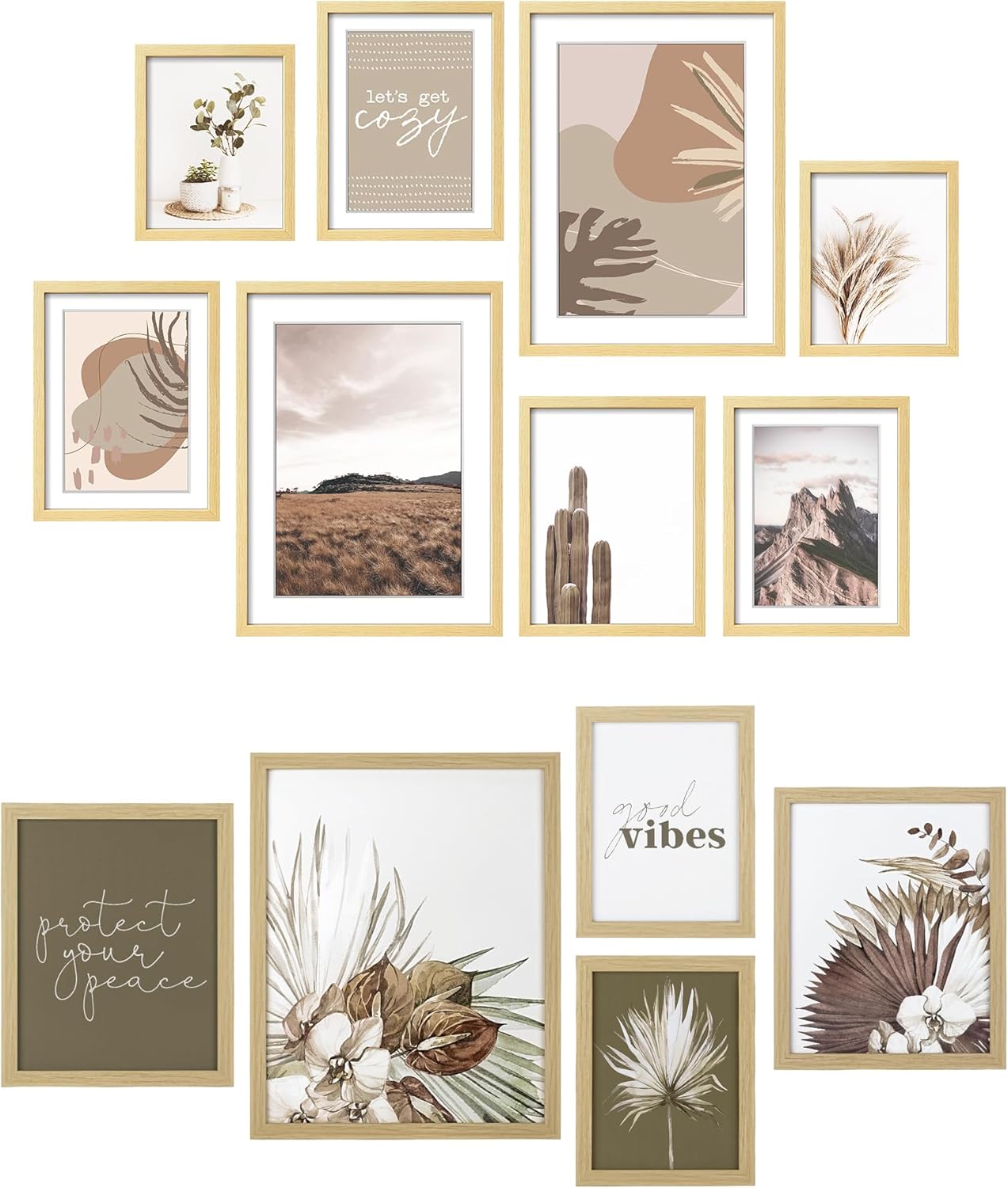 Amazon.com - ArtbyHannah 13-Pack Neutral Gallery Wall Frame Set with ...