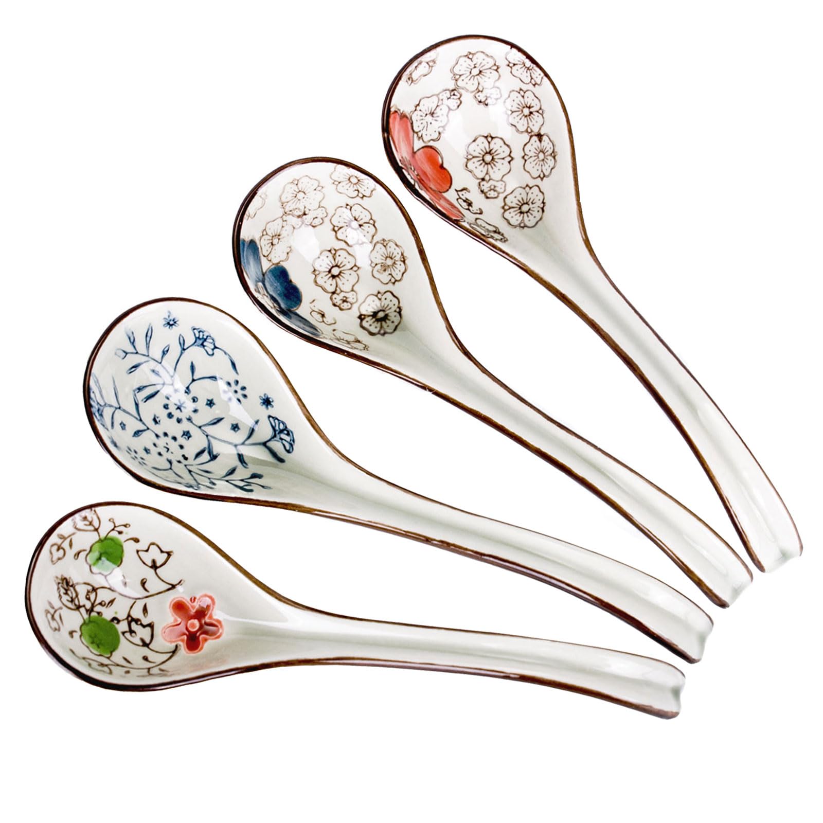 Amazon.com: WHJY Asian Soup Spoon, Ceramic Ramen Spoon, Ramen Soup ...