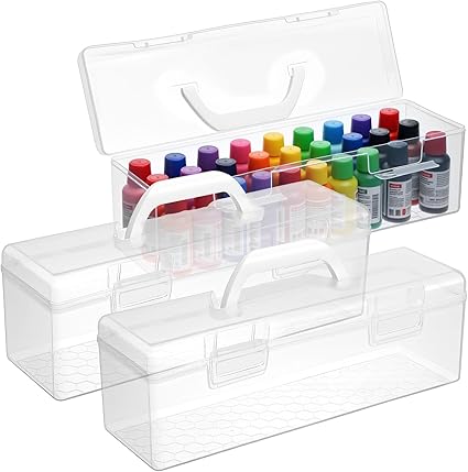Amazon.com: 3 Pcs Acrylic Paint Storage Box - 30 Bottles Capacity ...