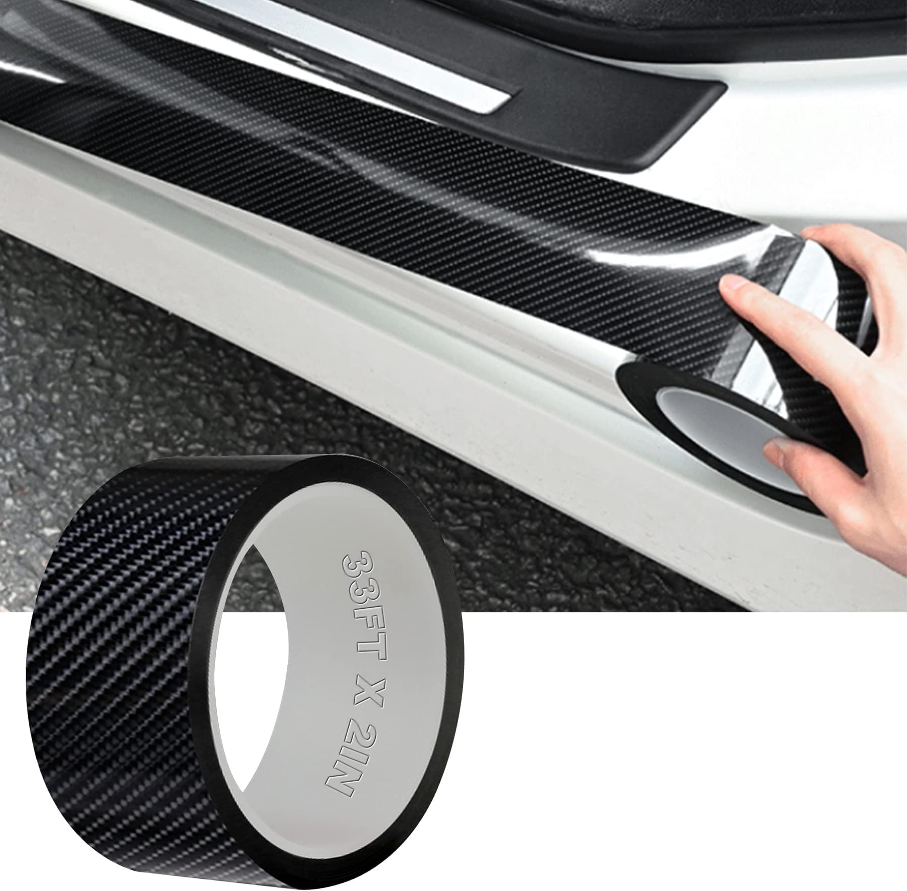 MYFAMIREA Car Door Edge Guards Carbon Fiber, 5D Gloss Black Vinyl ...