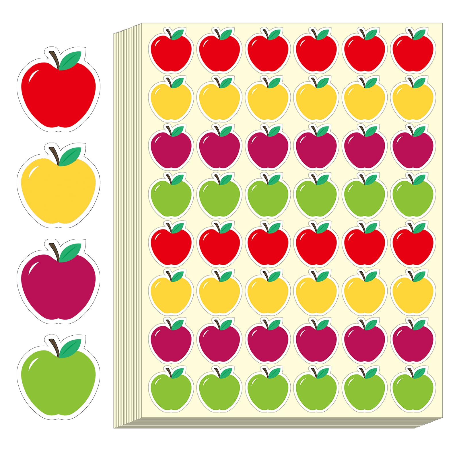 Snapklik.com : Apple Stickers - Colored Apple Shaped Stickers For Kids ...