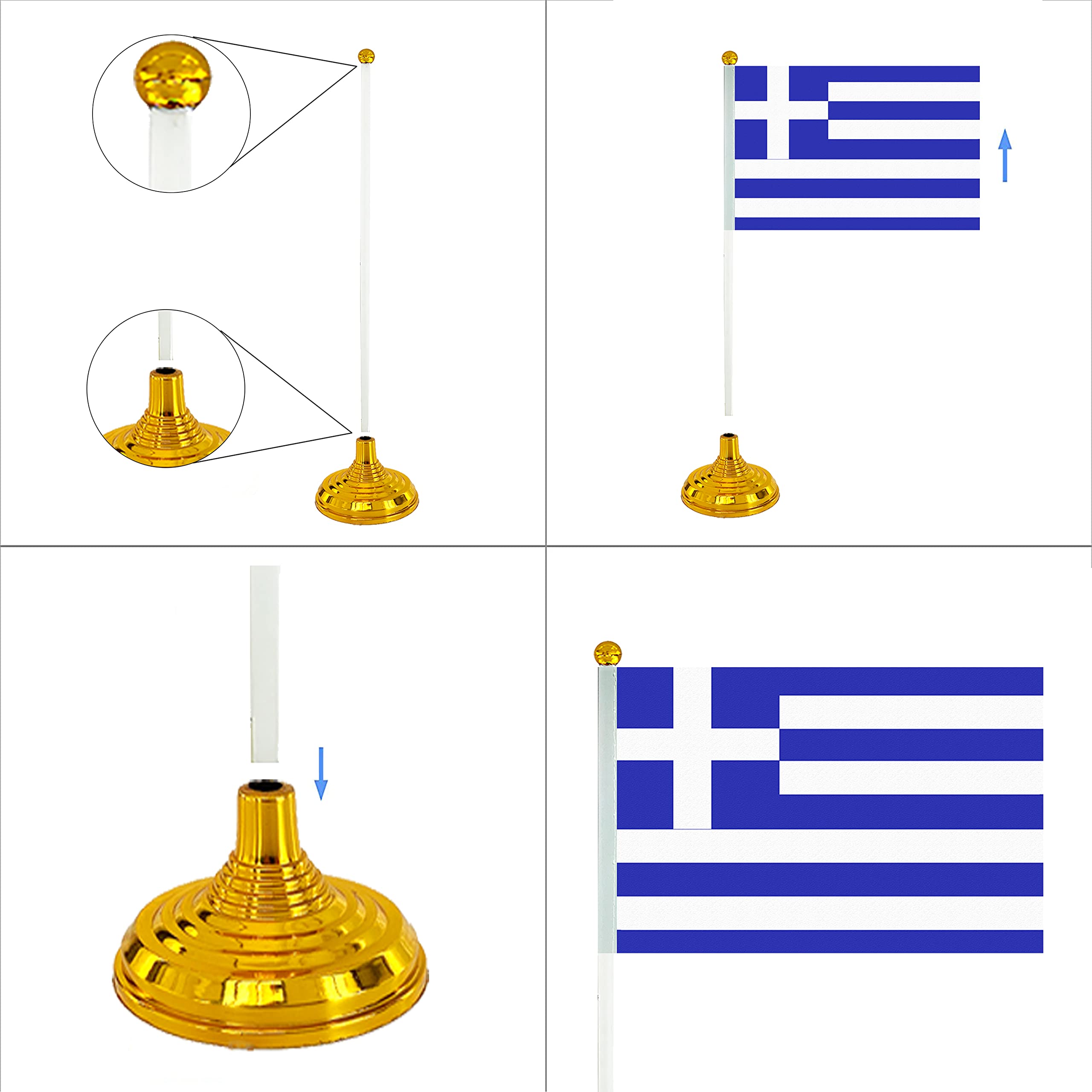 Snapklik.com : WXTWK 12 Pack Greece Flag Greek Desk Flag Small Mini ...