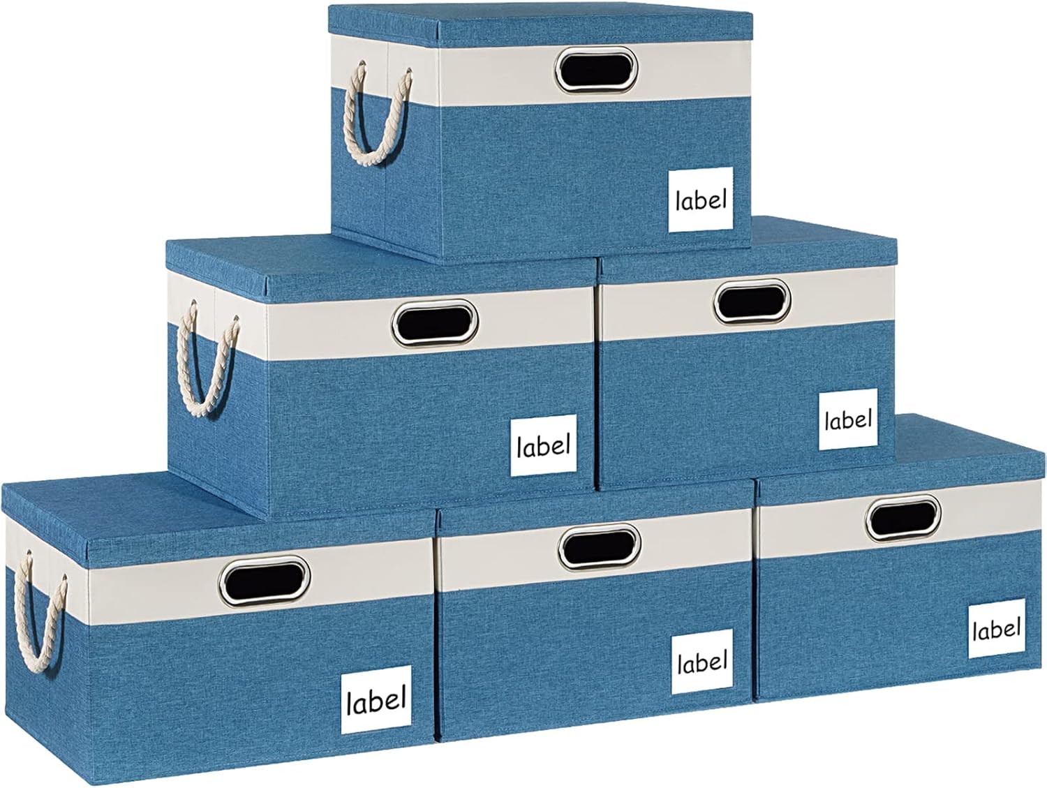 Amazon.com: ASXSONN Extra Large Storage Bins with Lids 6 Pack, Fabric ...