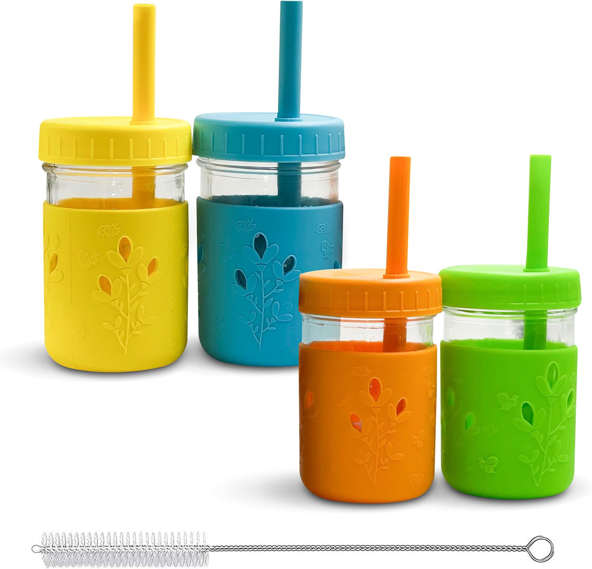 Amazon.com: Tronco 8 oz Glass Sippy Cup for Kids & Toddlers | Mason Jar ...