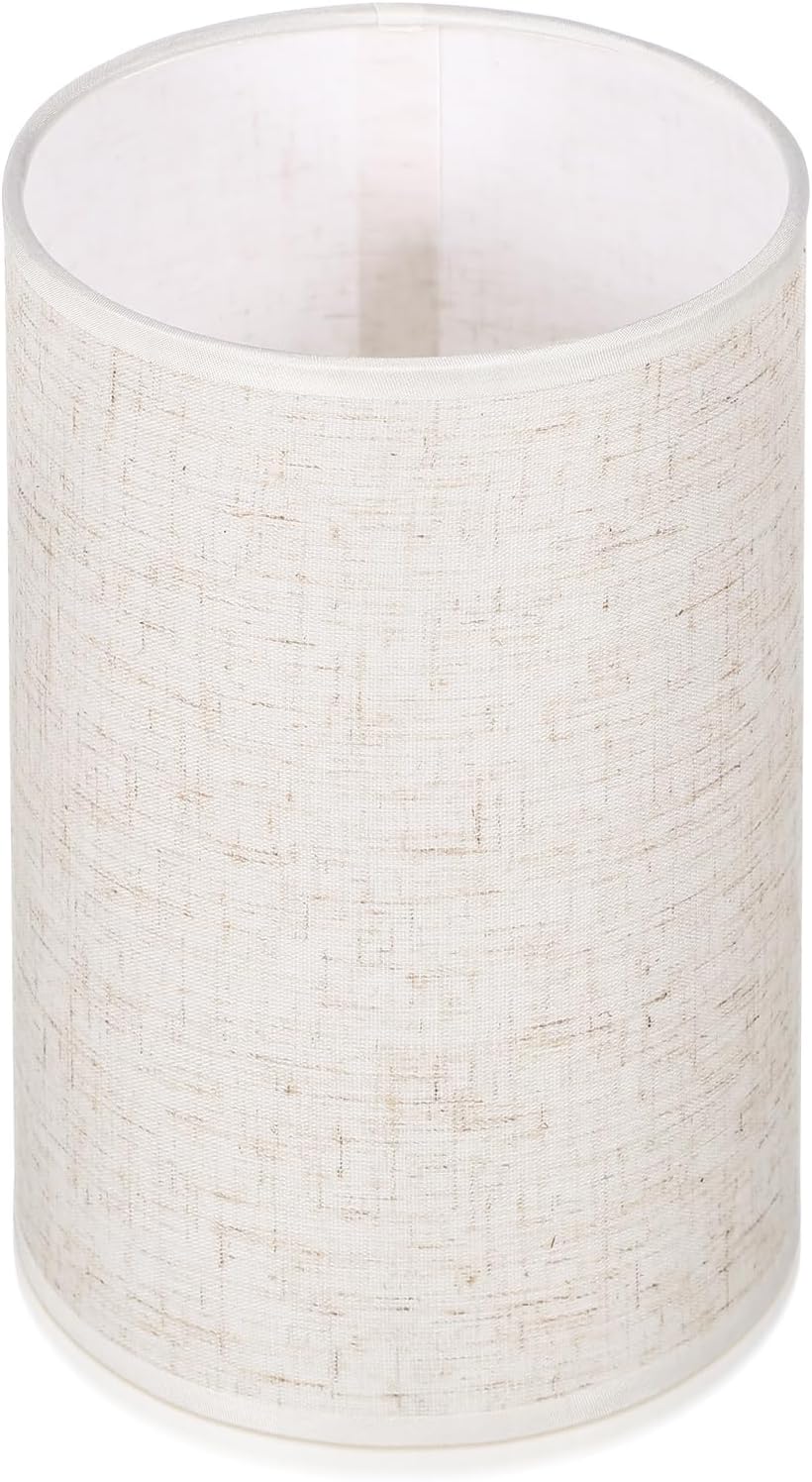 Hemobllo White Lampshade - Small Lamp Shade Linen Fabric Lampshade E27 ...