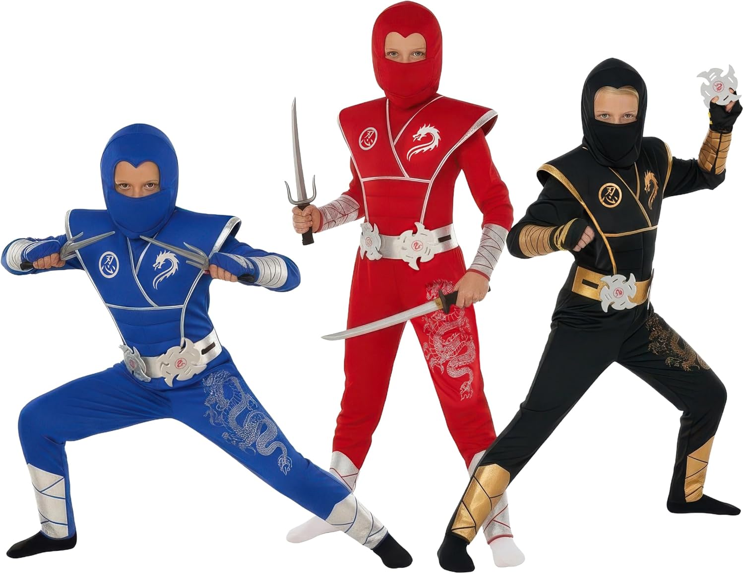 Morph White Ninja Costume Kids Boys Ninja Outfit Halloween Costume With Accessories For Dress Up ...