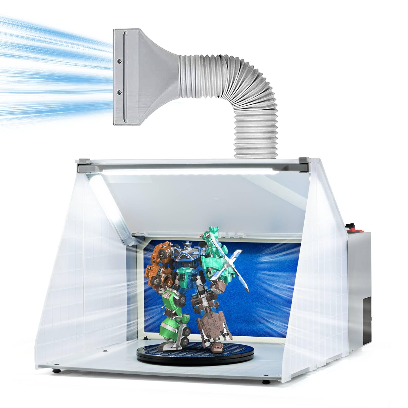 COSTWAY Portable Airbrush Spray Booth, Paint Spray Booth Kit with 3 LED ...