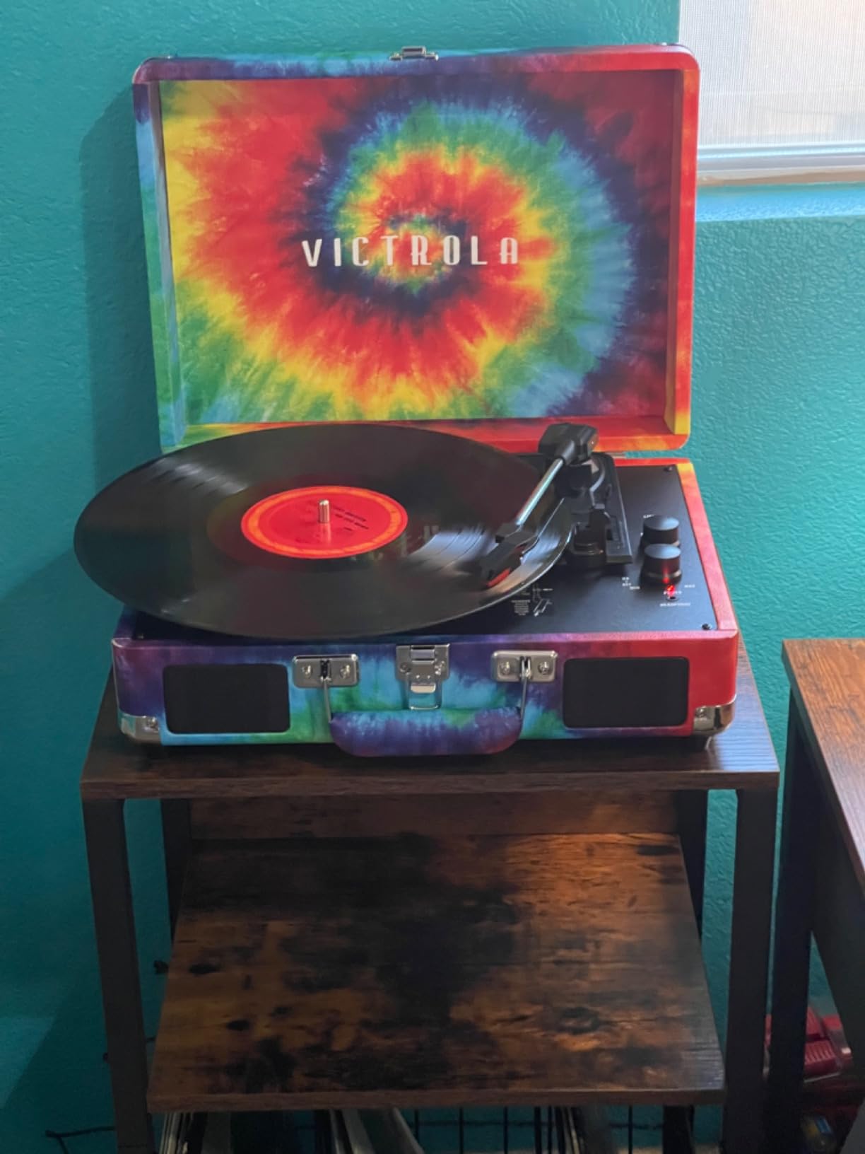 $11/mo - Finance Farmhouse End Table,3 Tier Record Player Stand with ...