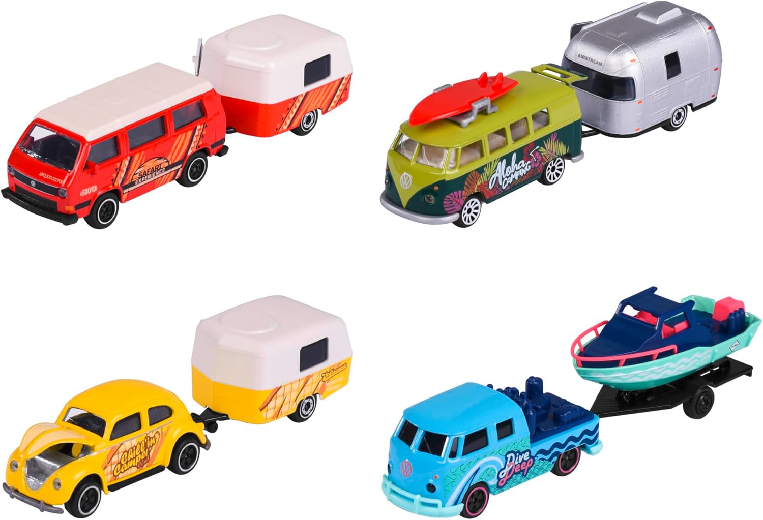 Majorette VOLKSWAGEN THE ORIGINALS TRAILER SET - 1 OF 4 RANDOM VW MODEL ...