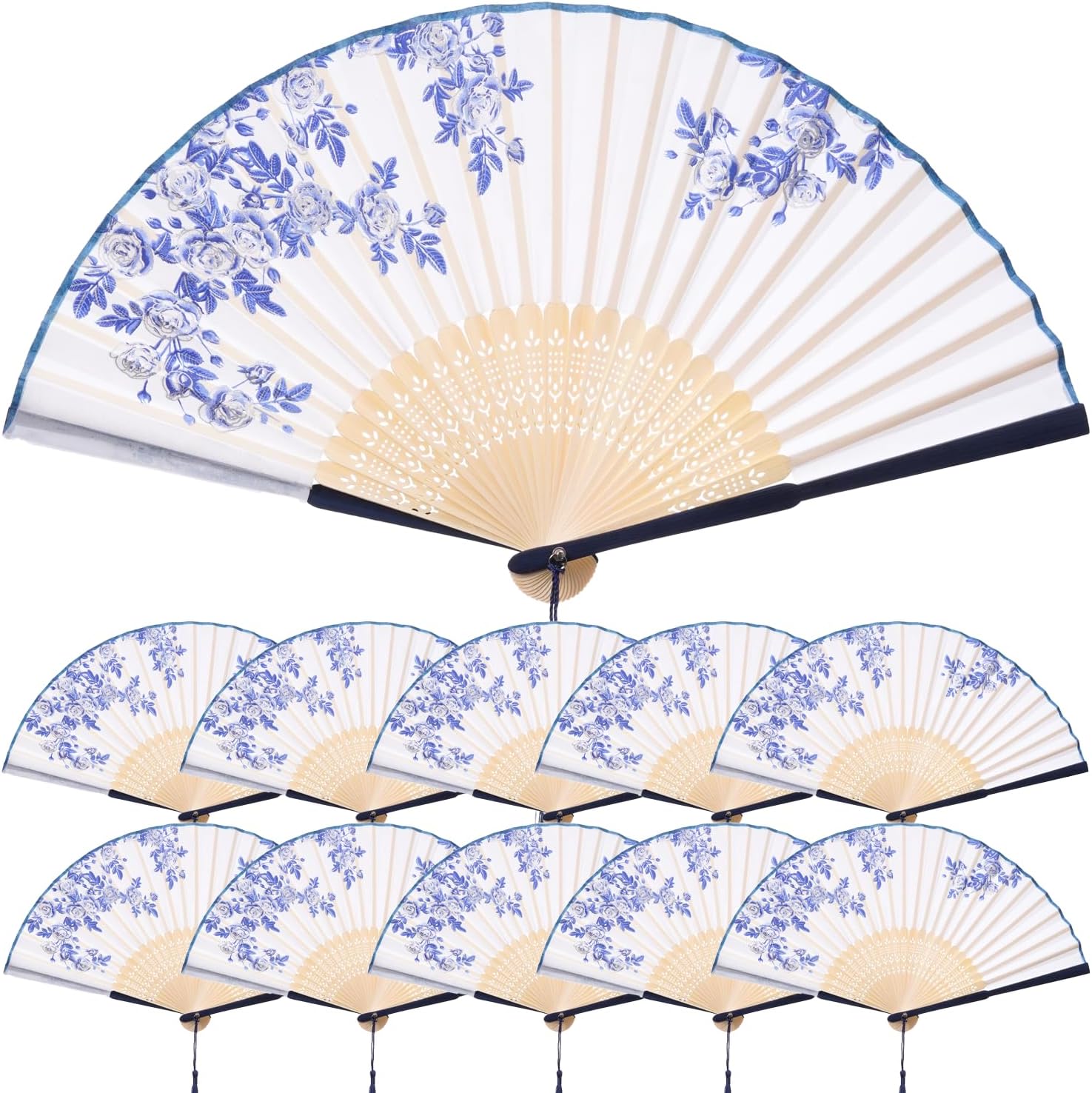 Amazon.com: KINBOM Chinese Folding Fan, 4pcs Vintage Folding Handheld ...