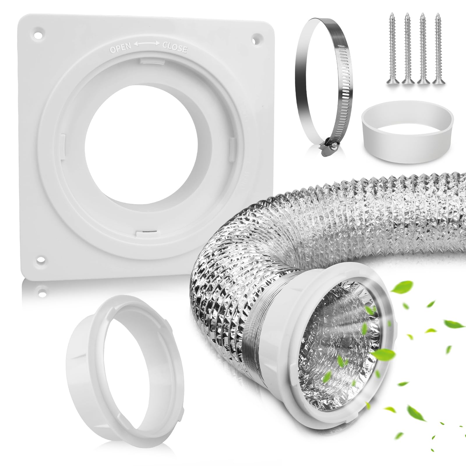 Amazon.com: Dryer Vent Wall Plate with Hose 4 Inch 8 Feet, Dryer Vent ...