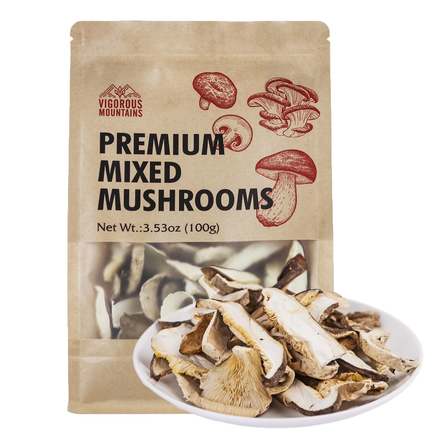 Amazon.com: VIGOROUS MOUNTAINS Dried Mixed Mushrooms Blend for Cooking ...