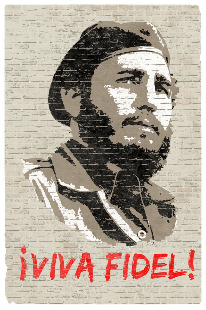 Amazon.com: Viva Fidel Castro Portrait Cuba Graffiti Poster Communist ...