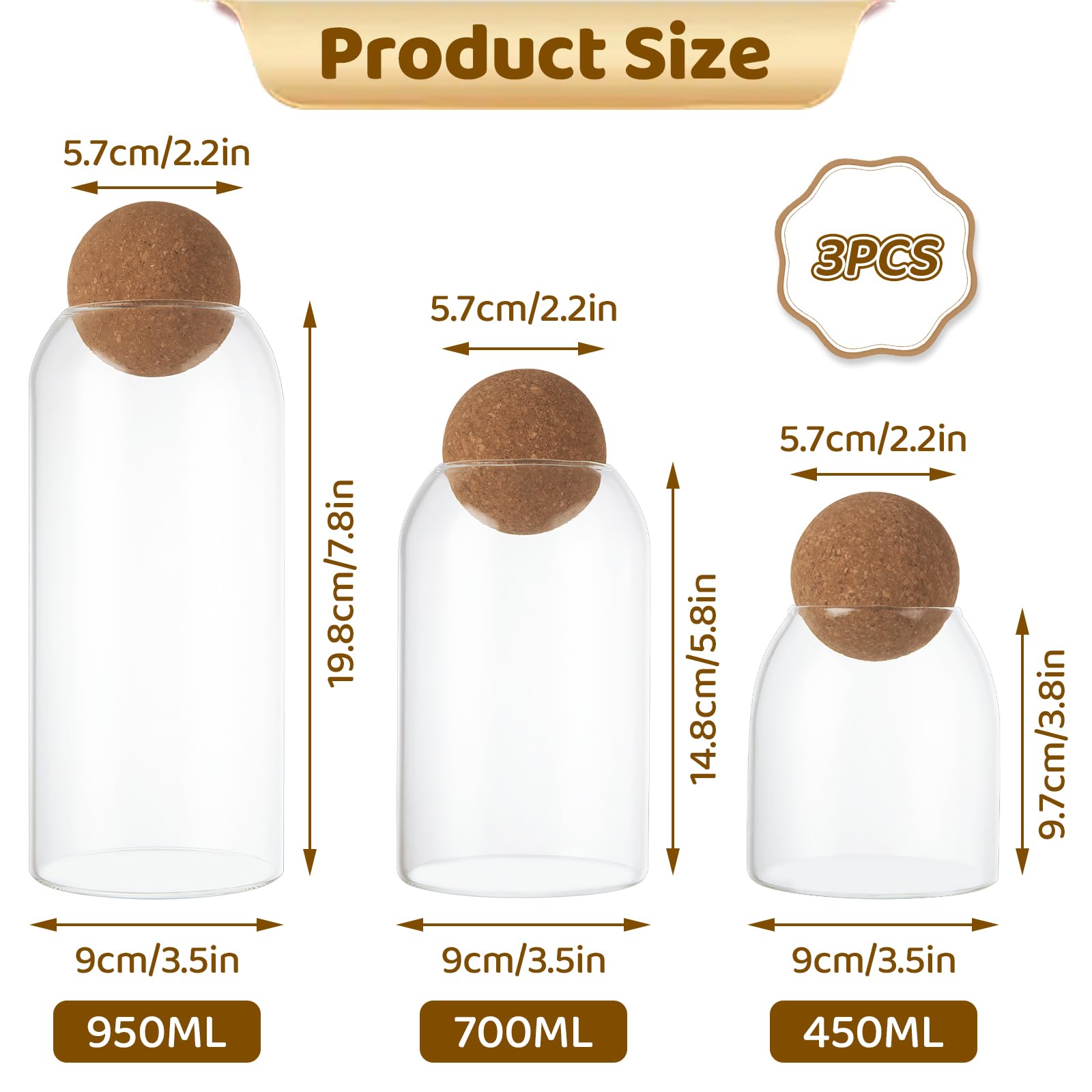 Snapklik.com : ABuff 3 PCS Glass Storage Container