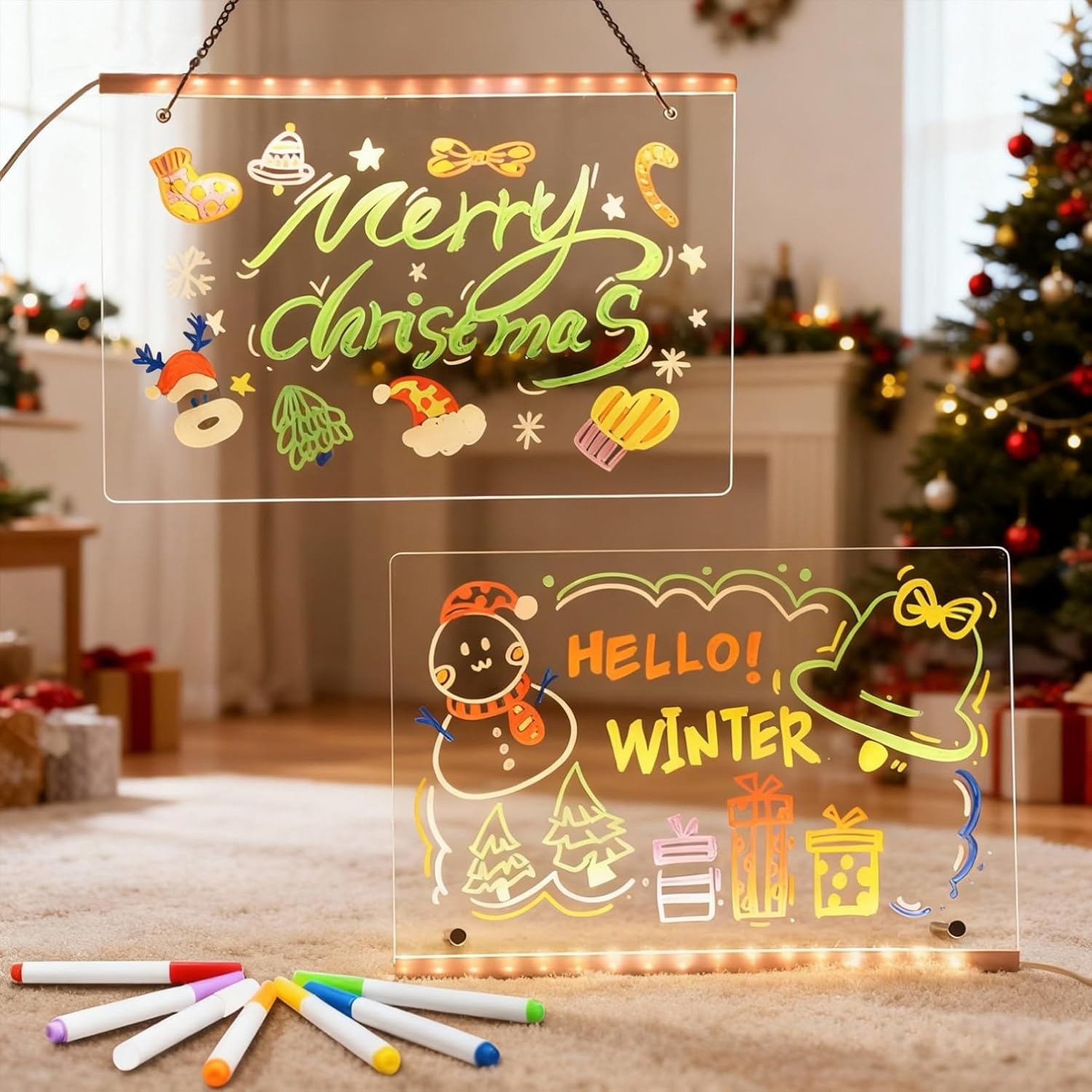 Amazon.com: LED Note Board with Colors, LED Drawing Boards with Bracket ...