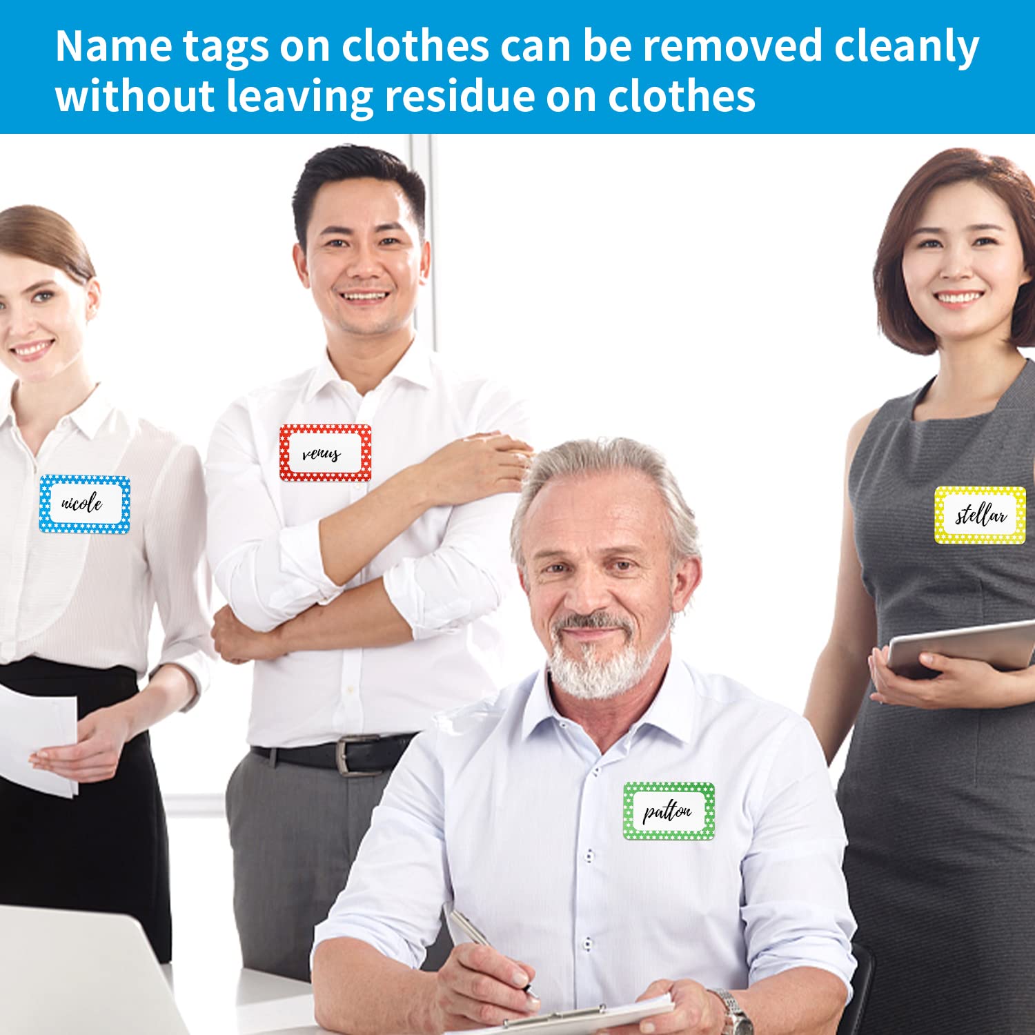 Snapklik.com : 35"x225" Colorful Name Tags 400pc 5 Colors Name Tag ...