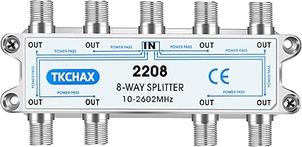 Amazon.com: TKCHAX 8 Way Coaxial Cable Splitter,Support 10-2602MHz, RG6 ...