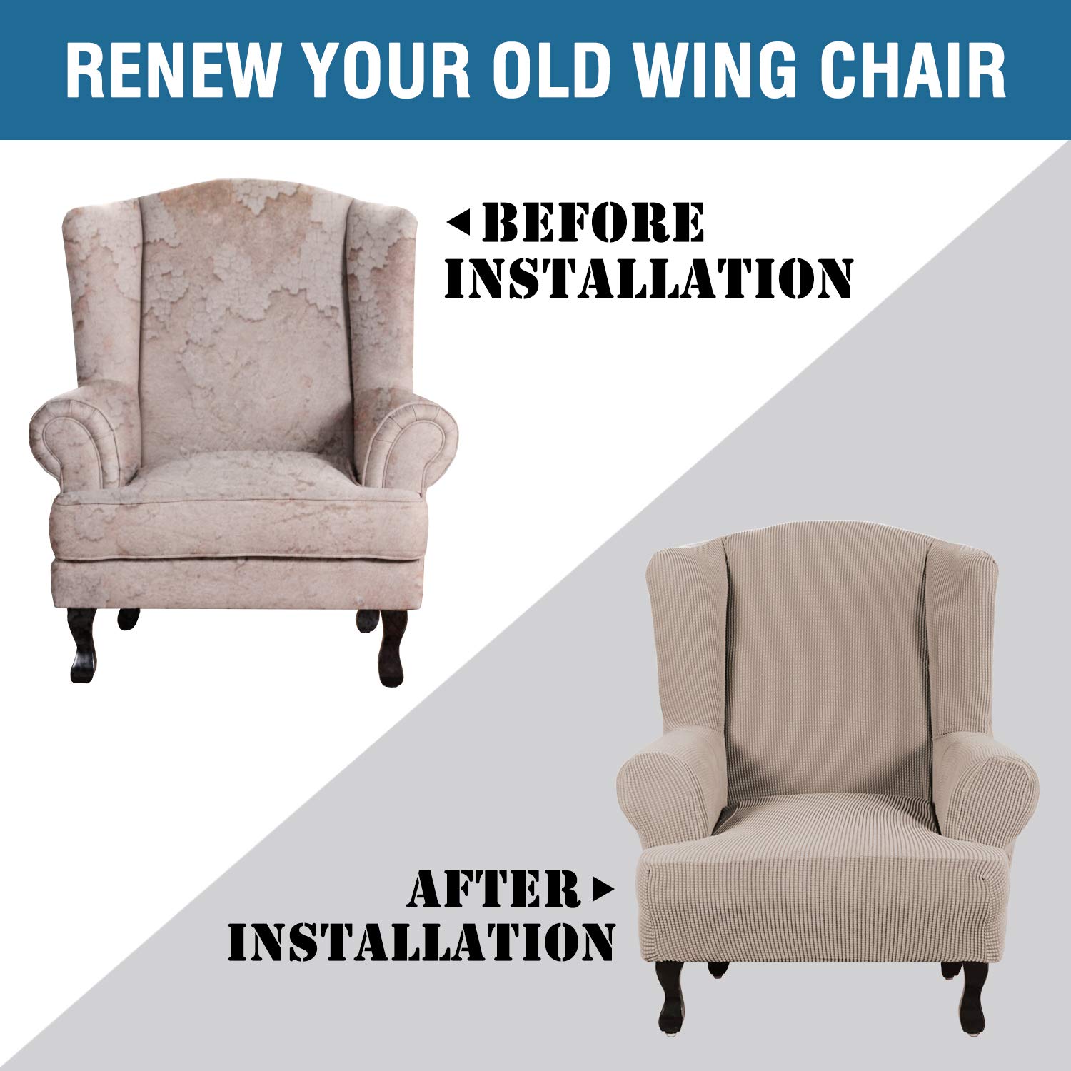 Slipcovers For Wingback Chairs Before And After