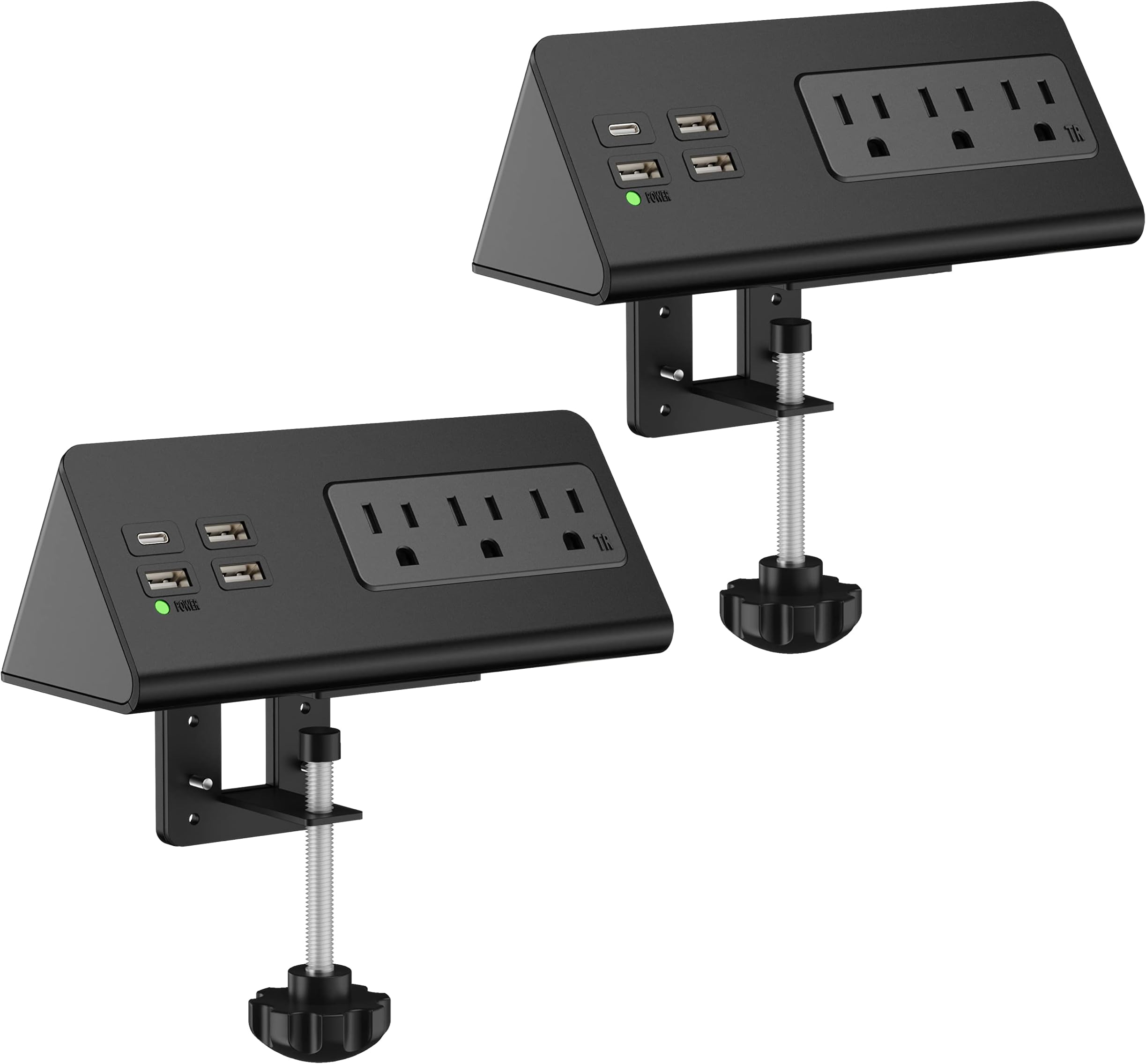 Amazon.com: Nightstand Edge Mount Power Strip with USB-C Ports Tabletop ...