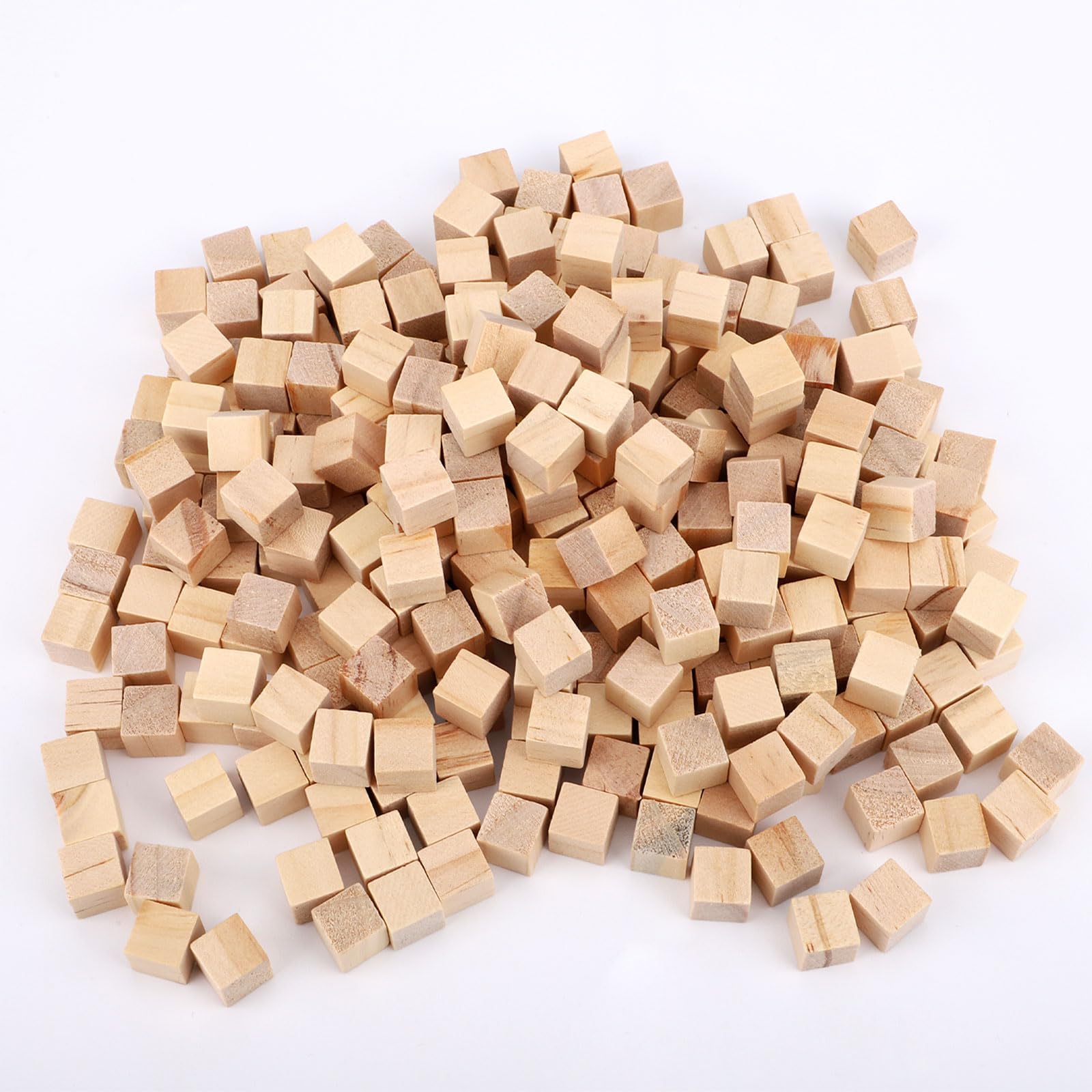 Amazon.com: 300pcs Square Wood Blocks, 0.4 Inch Unfinished Wood Cubes ...
