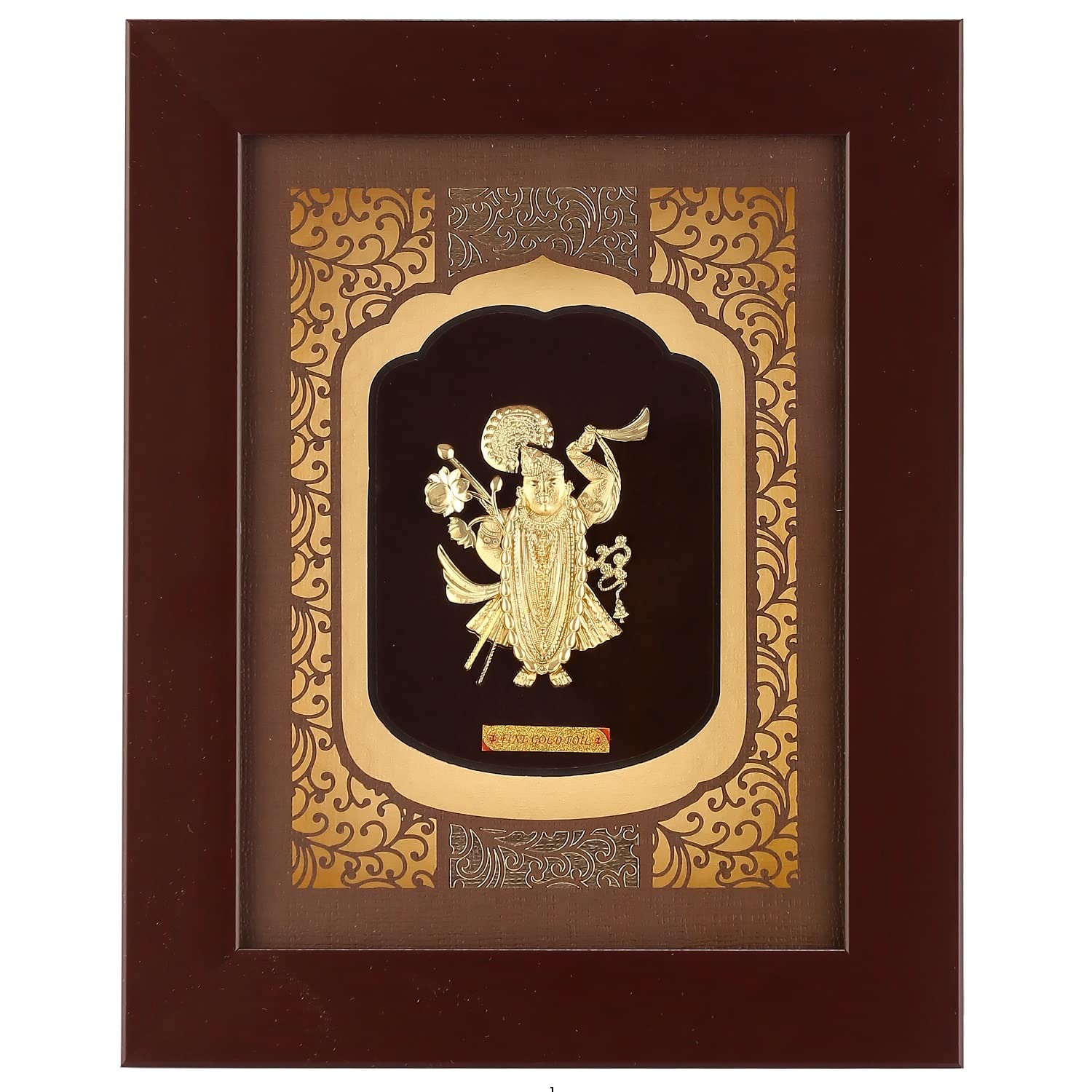 Pk & Pk Jewellers Wood Shreenath 24 Kt Gold Artwork,Showpiece For Home ...
