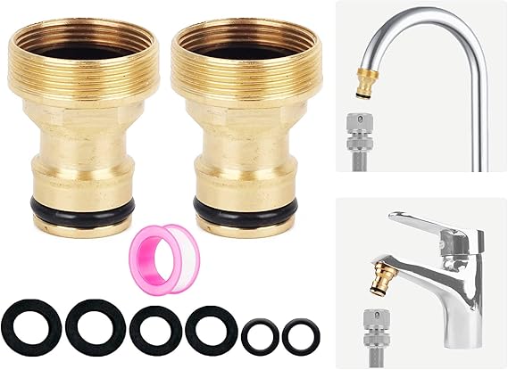 2 pack Universal Kitchen Mixer Tap Hose Connector, Brass Kitchen Sink ...