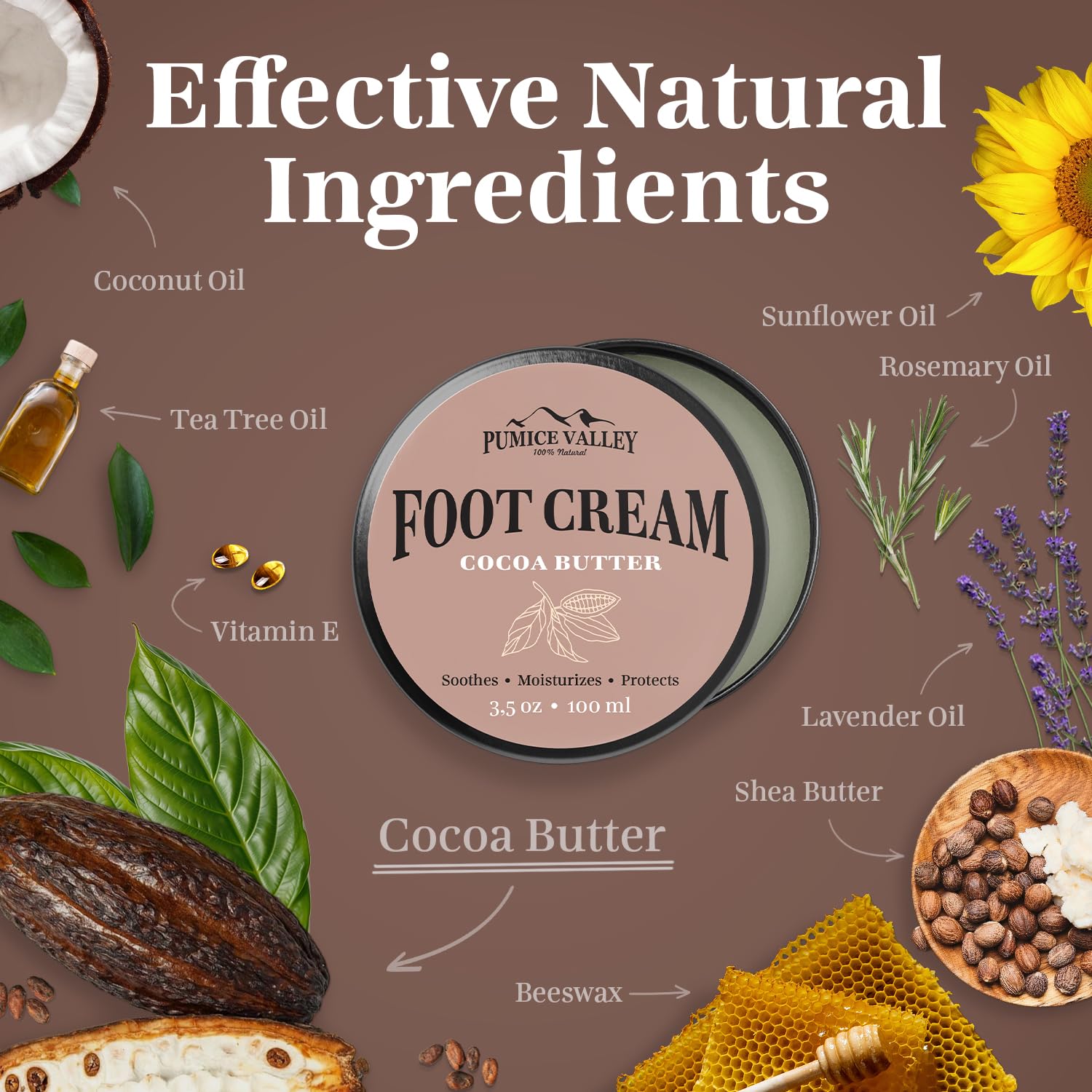 Snapklik.com : Pumice Valley Foot Balm Cream For Dry Cracked Heels And Feet